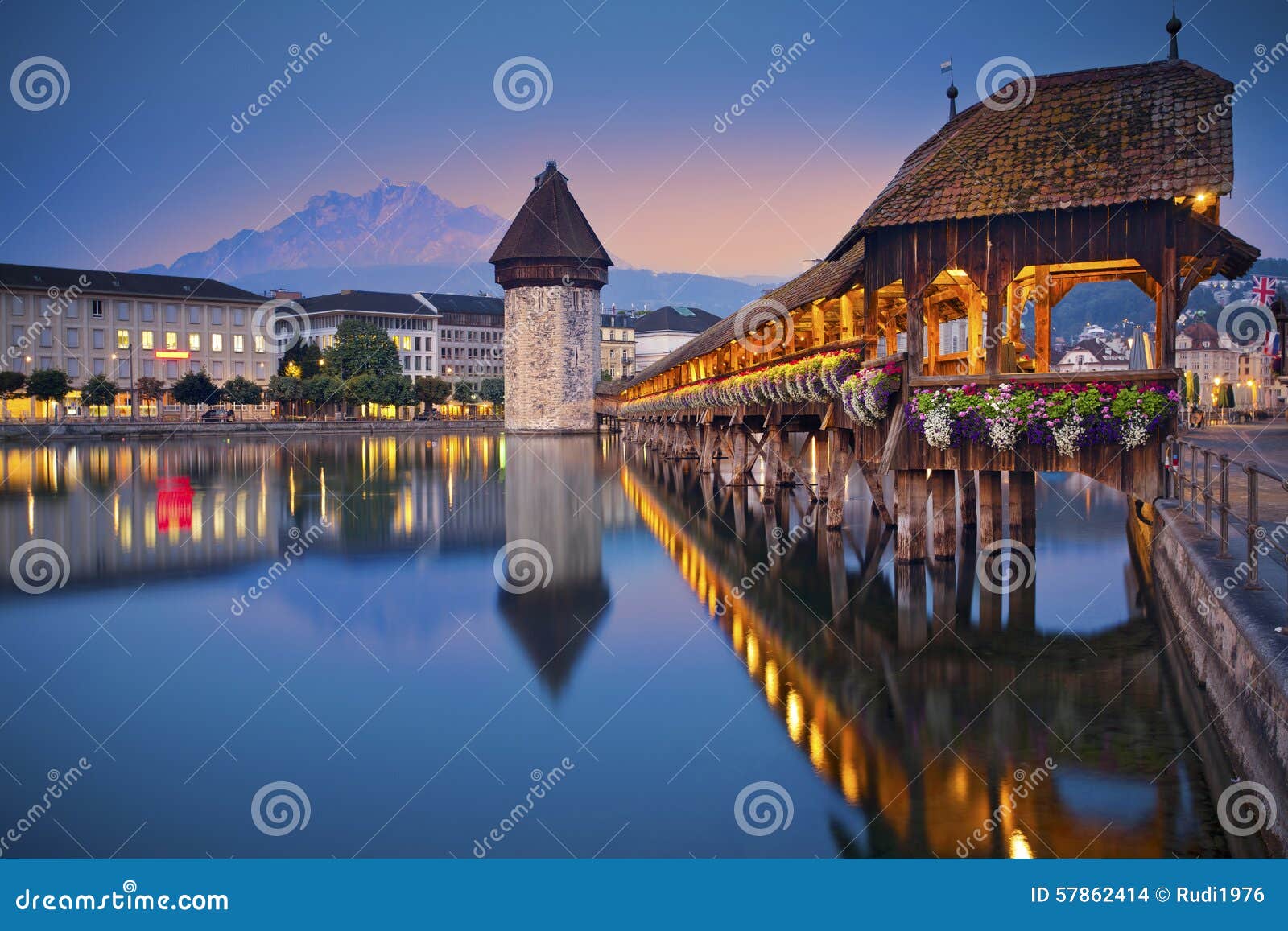 Lucerne. stock photo. Image of dusk, long, international - 57862414