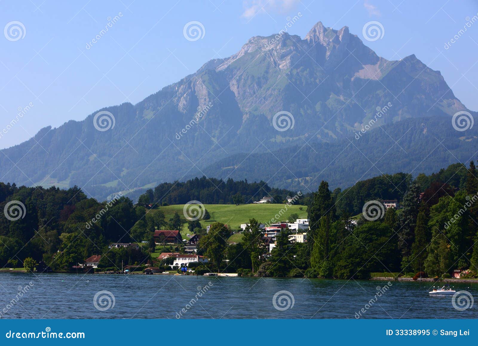Lucerne Lake and Alps Mountains Stock Image - Image of switzerland ...