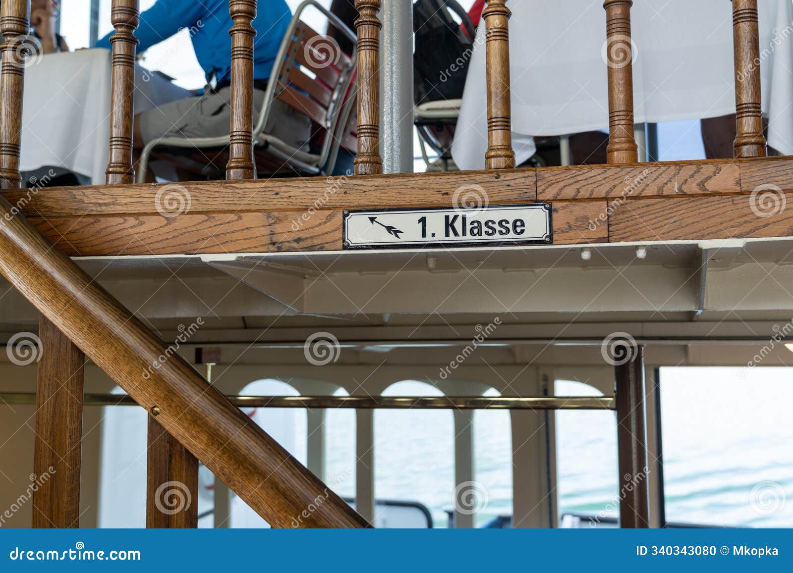 Sign for the First Class Ticket Ferry Boat Dock Passengers. Upper Deck ...