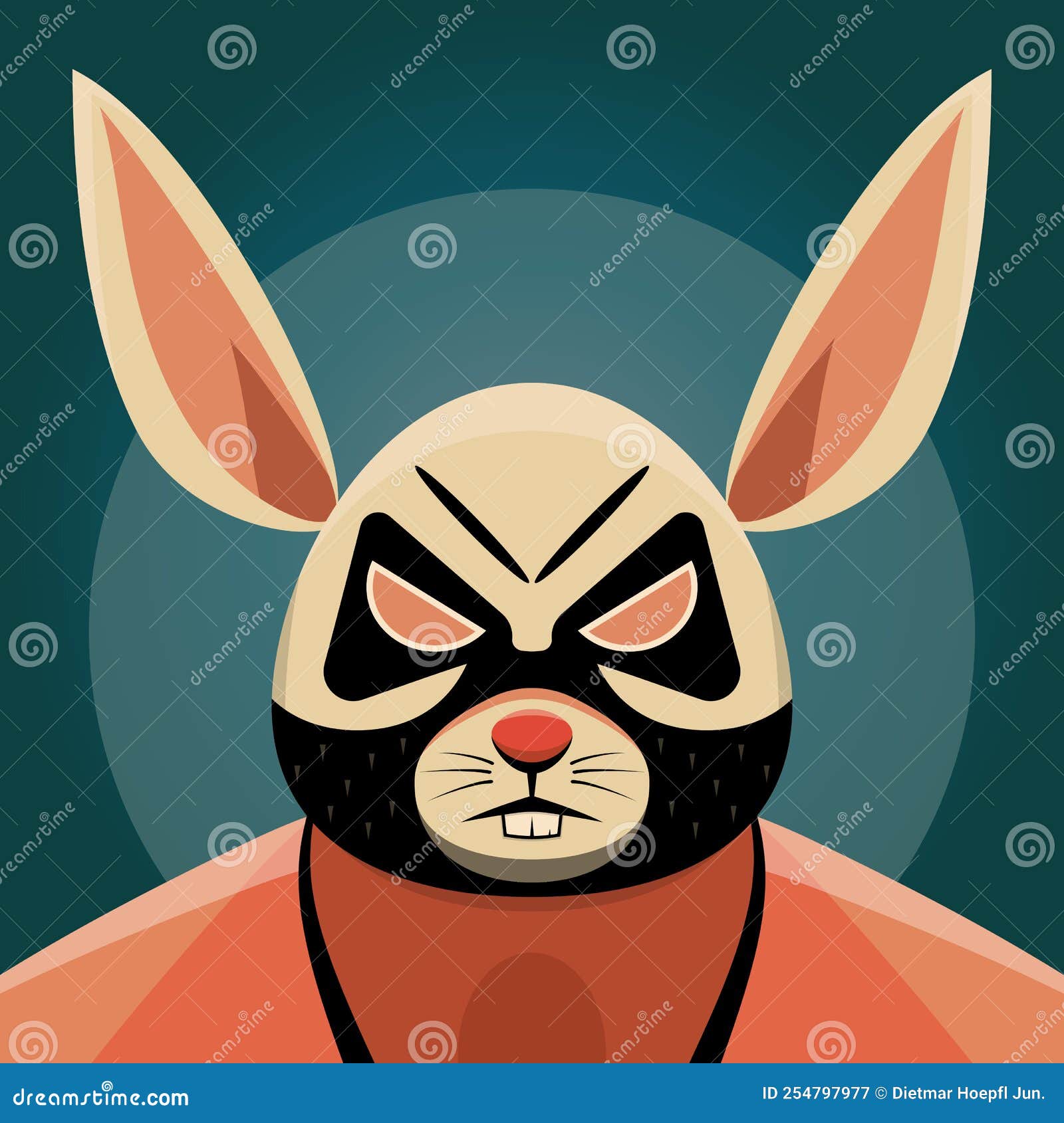 Cartoon Illustration of a Lucha Libre Rabbit Wrestler Stock ...