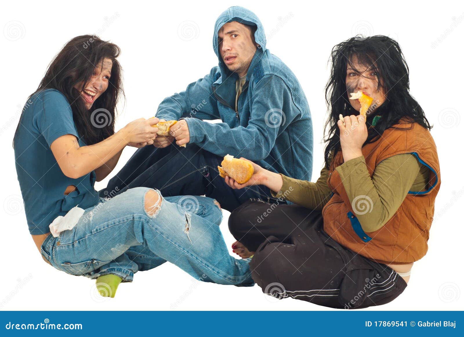 Lucha De Los Mendigos Para El Alimento Imagen de archivo - Imagen de ...