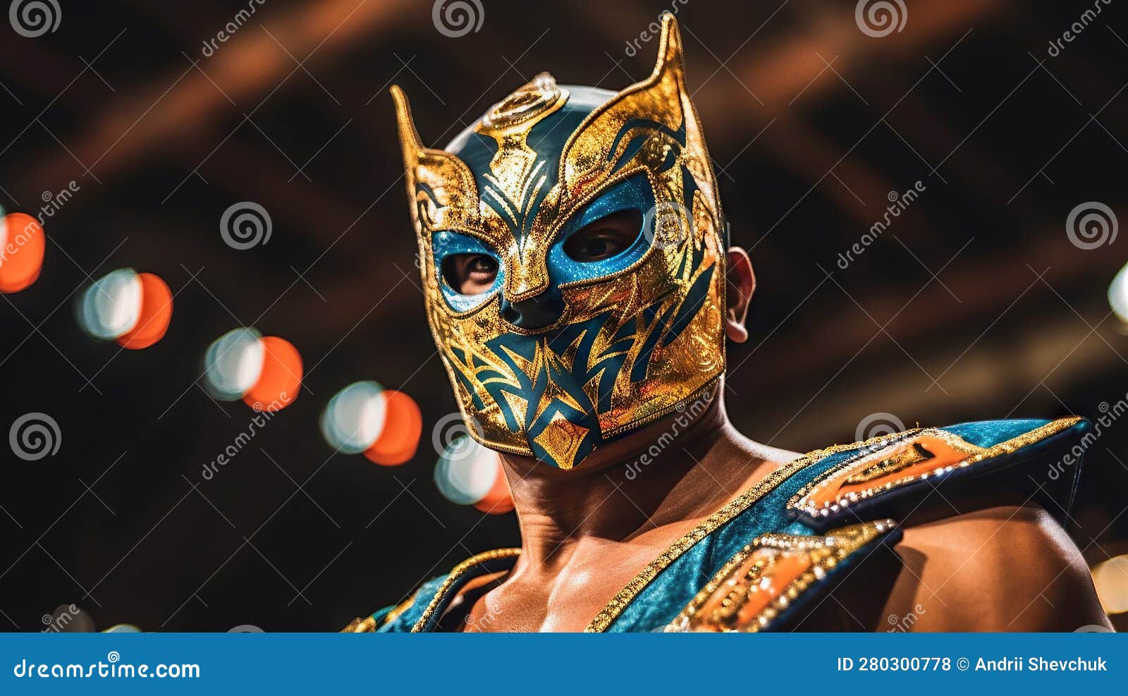 Lucha Libre Wrestling Mask Man. Generative AI Stock Illustration ...