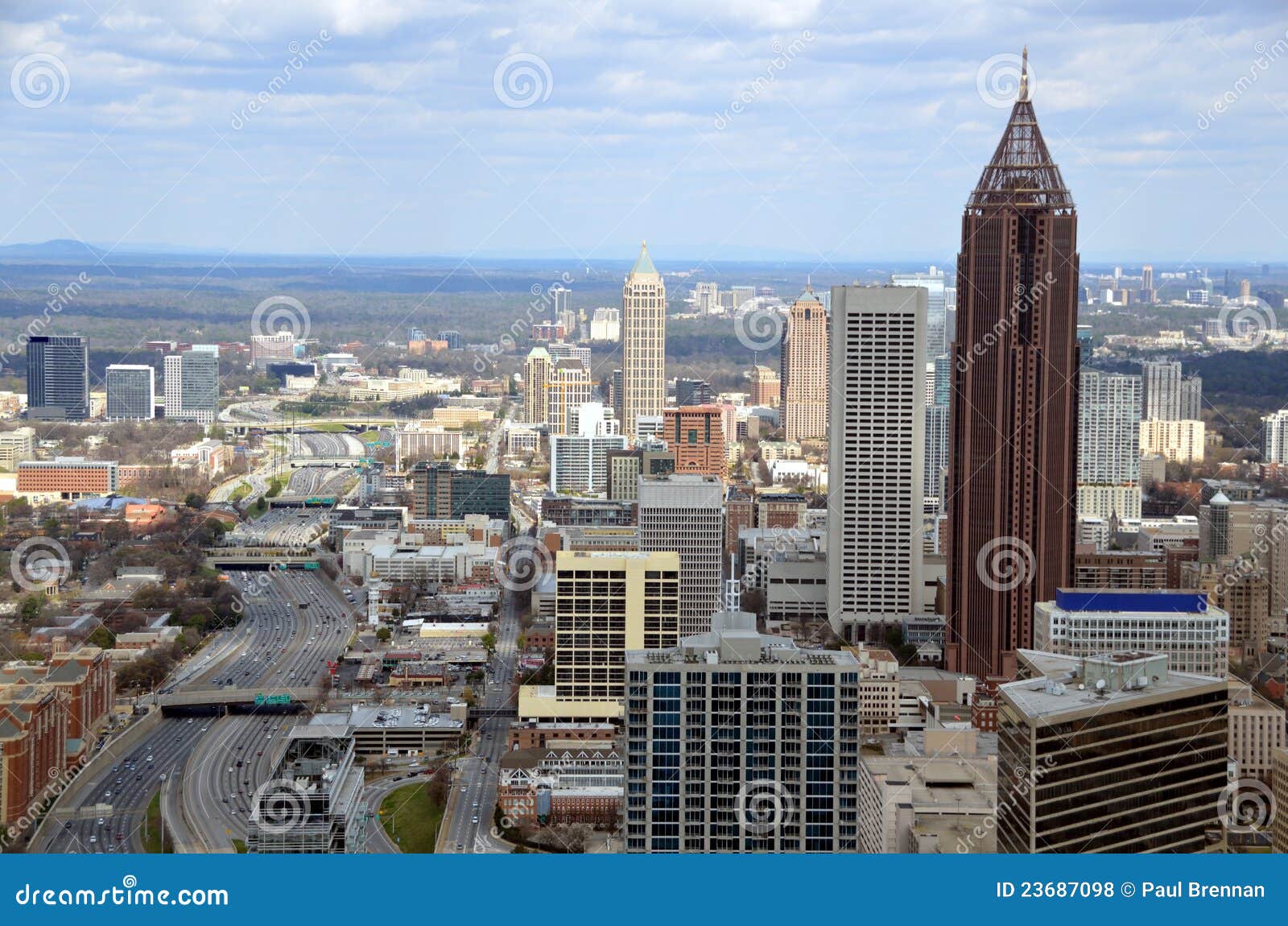 Lucht Mening Van De Stad Van Atlanta Stock Foto - Image of gevel ...