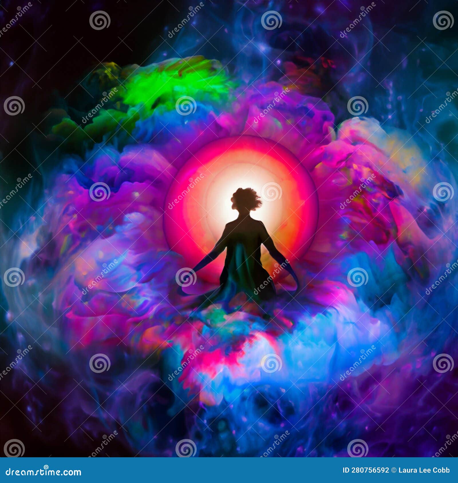 Lucid Dream with Generative AI Technology Stock Illustration ...