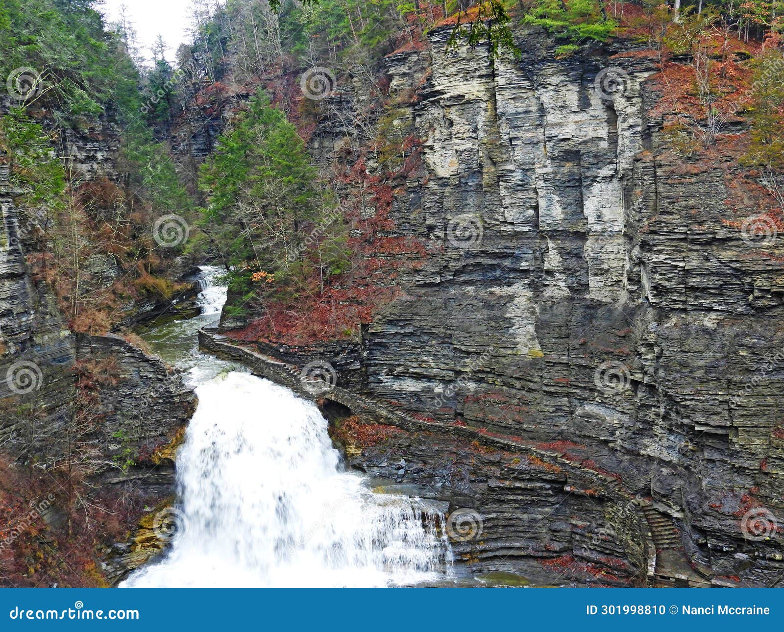 Glacier Formed Lucifer Falls at Robert H. Treman NY State Park Ithaca ...