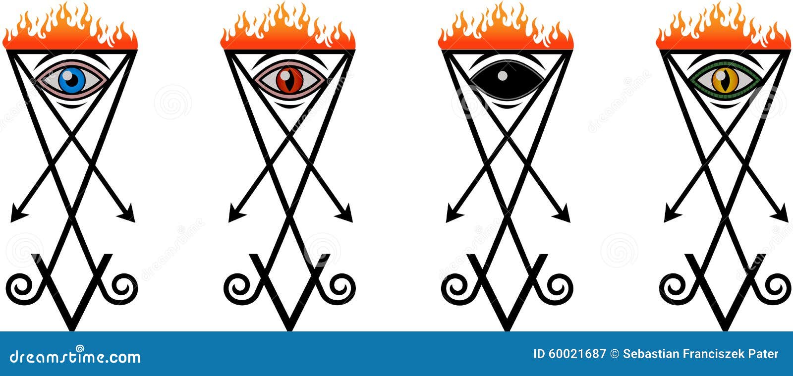 Lucifer sign set stock illustration. Illustration of cult - 60021687