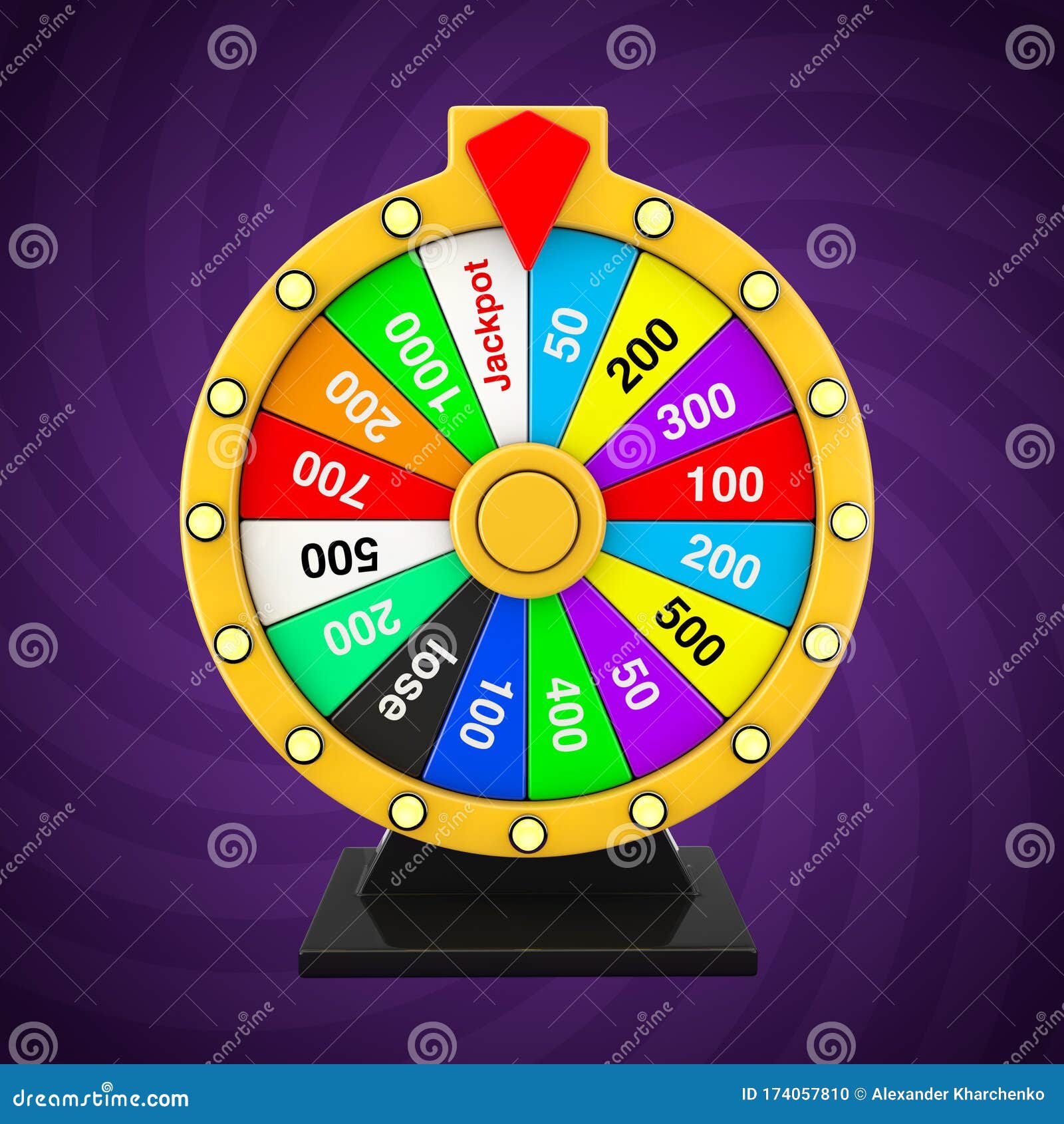 Luck and Fortune Concept. Spinning Colorful Fortune Wheel. 3d Rendering ...