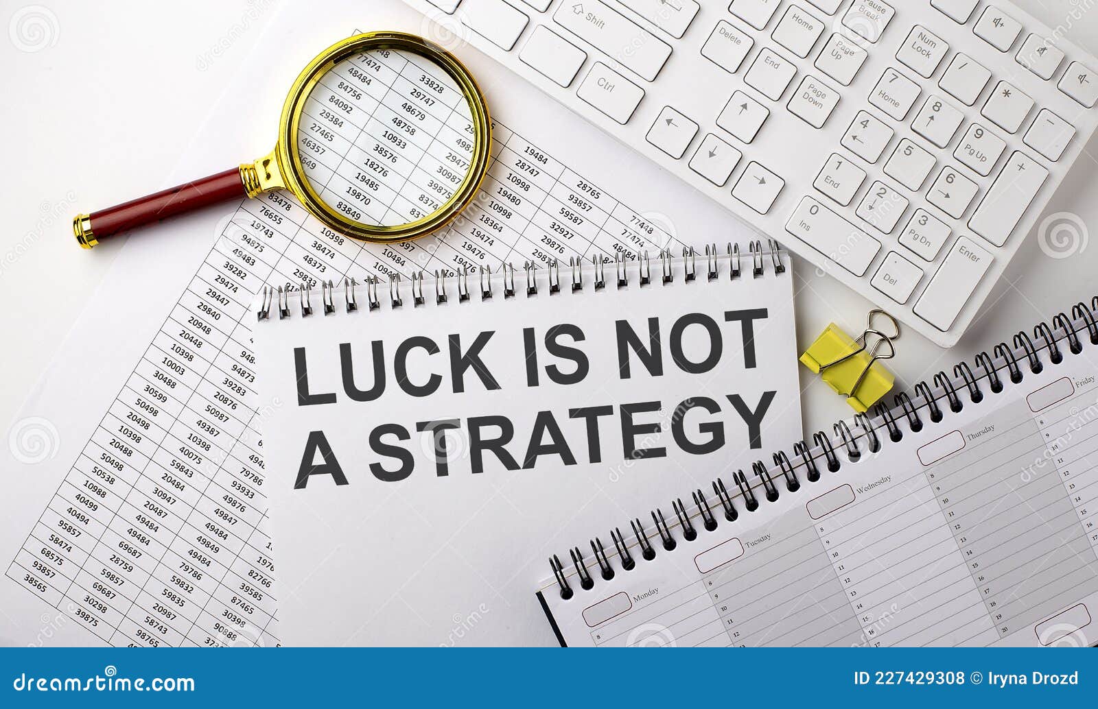 LUCK is NOT a STRATEGY Text Written on Notebook on Chart with Keyboard ...