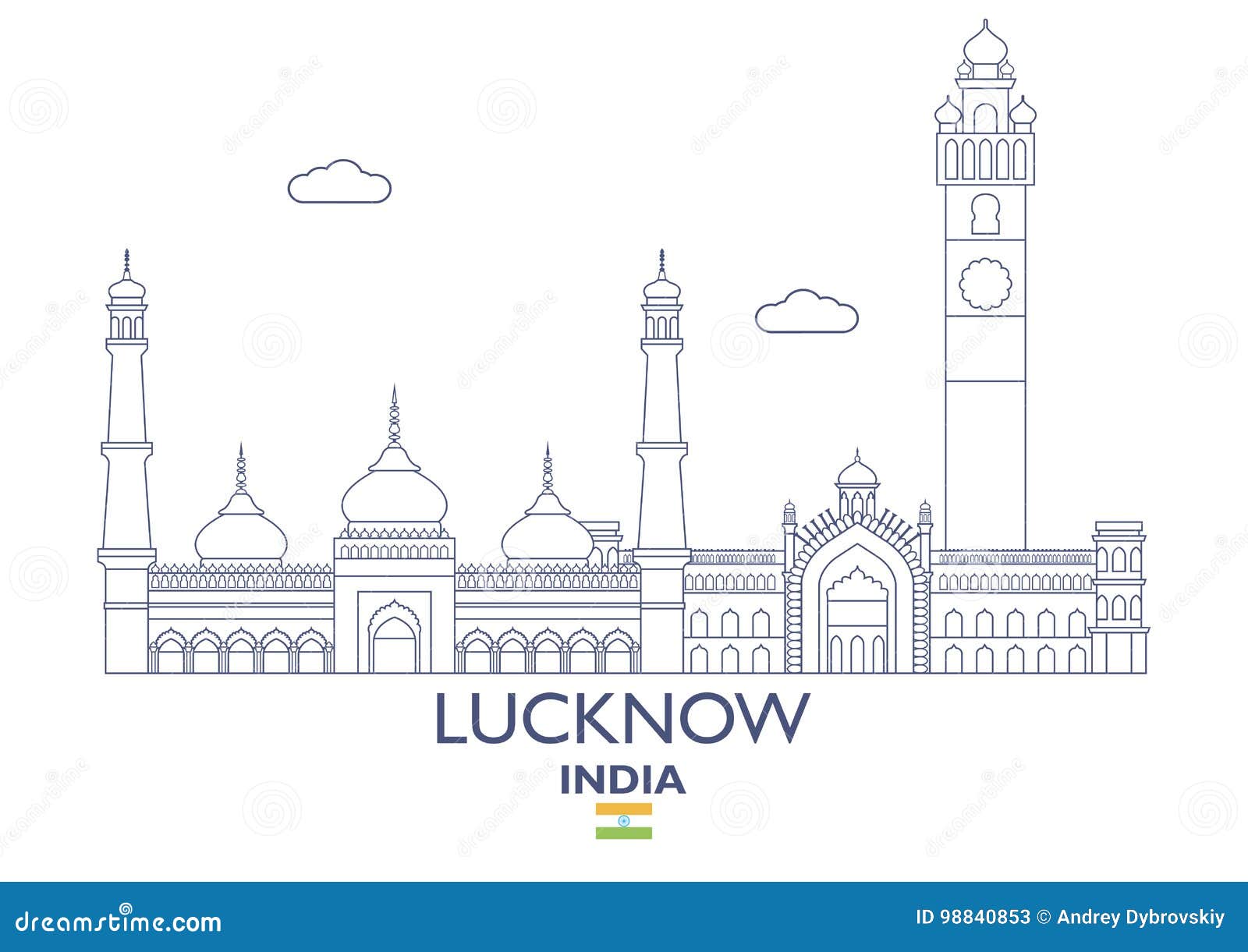 Lucknow City Skyline, India Stock Vector - Illustration of lucknow ...