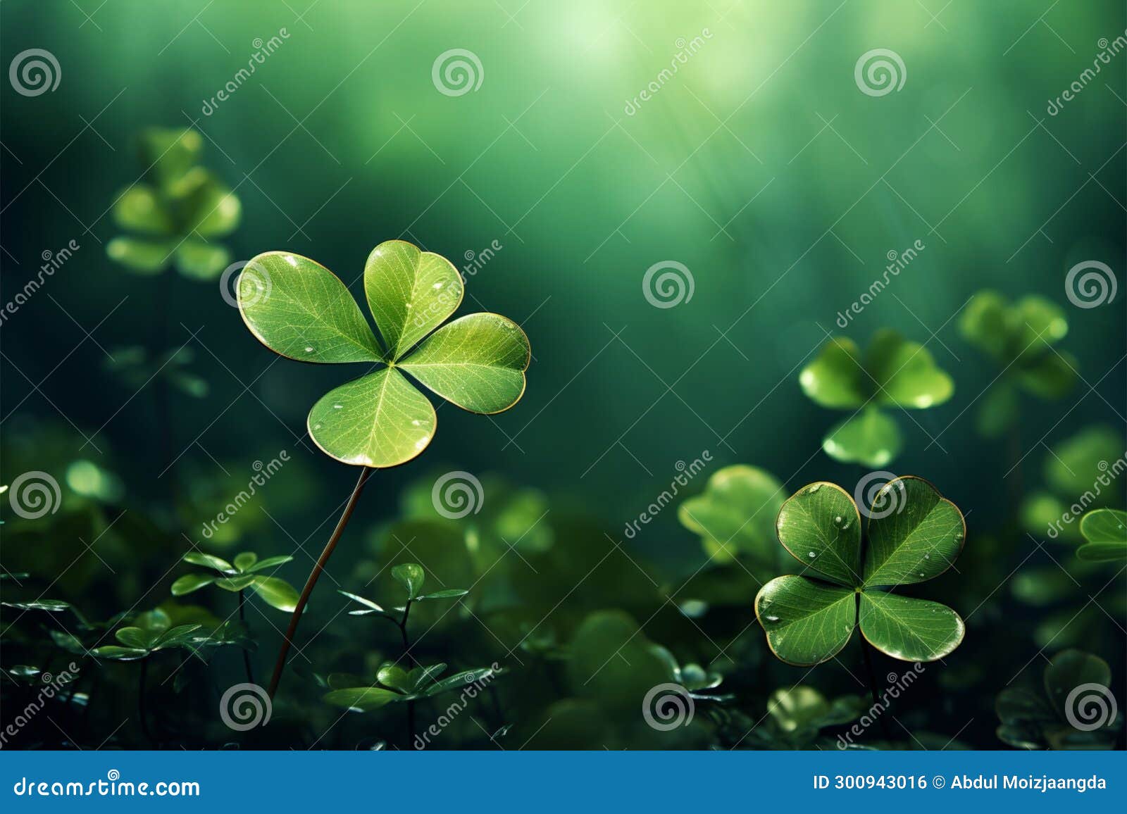 Lucky Backdrop St Patricks Day Theme with Scattered Clover Leaves Stock ...