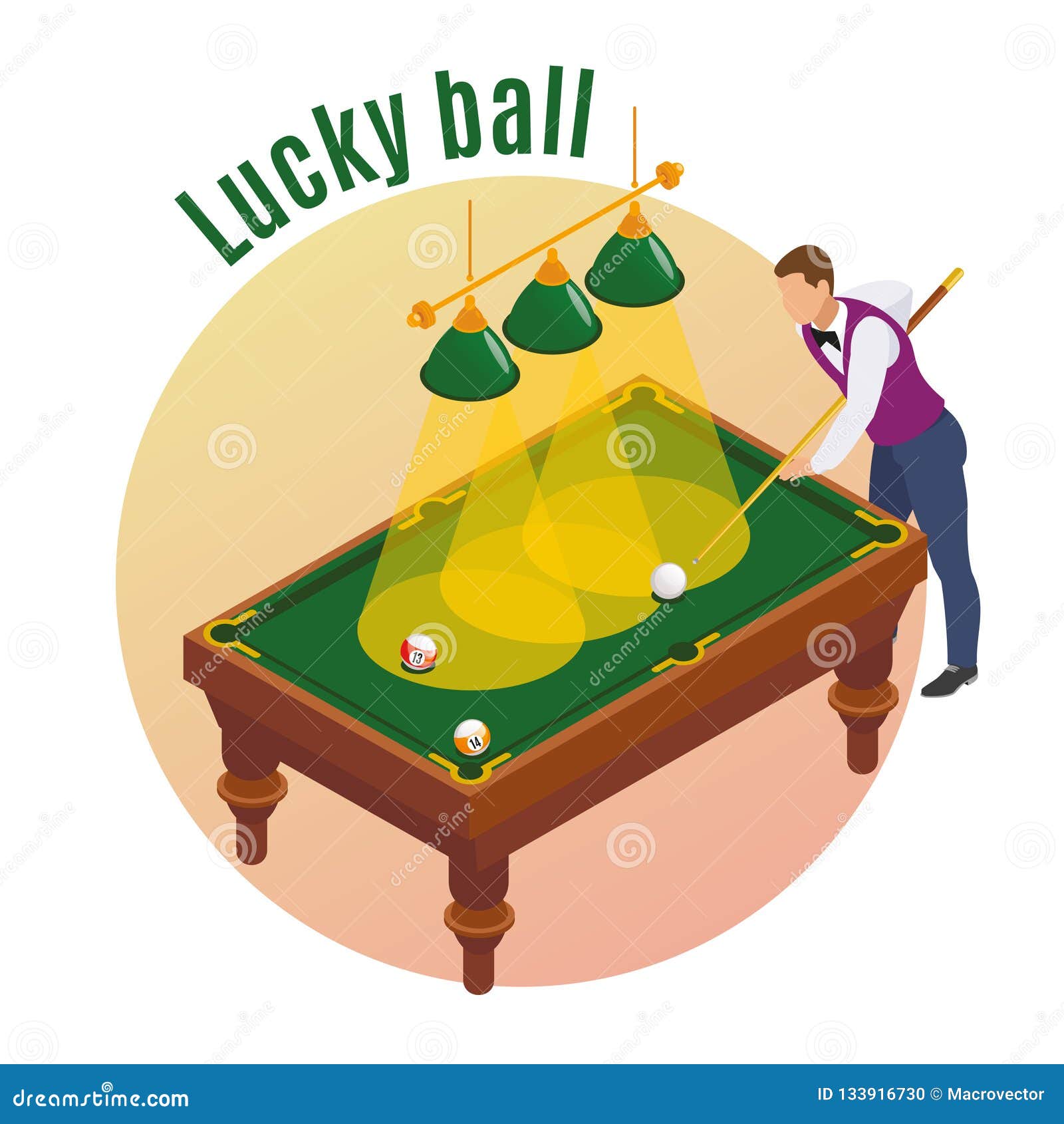 Lucky Ball Isometric Background Stock Vector - Illustration of leisure ...
