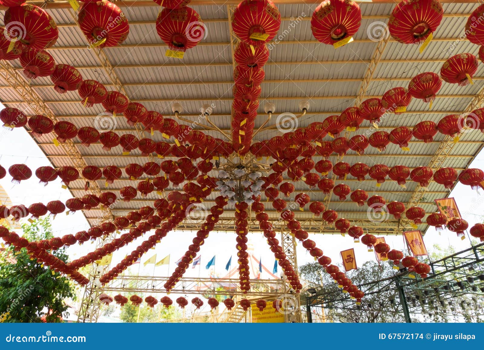 Lucky Chinese lanterns stock photo. Image of temple, year - 67572174