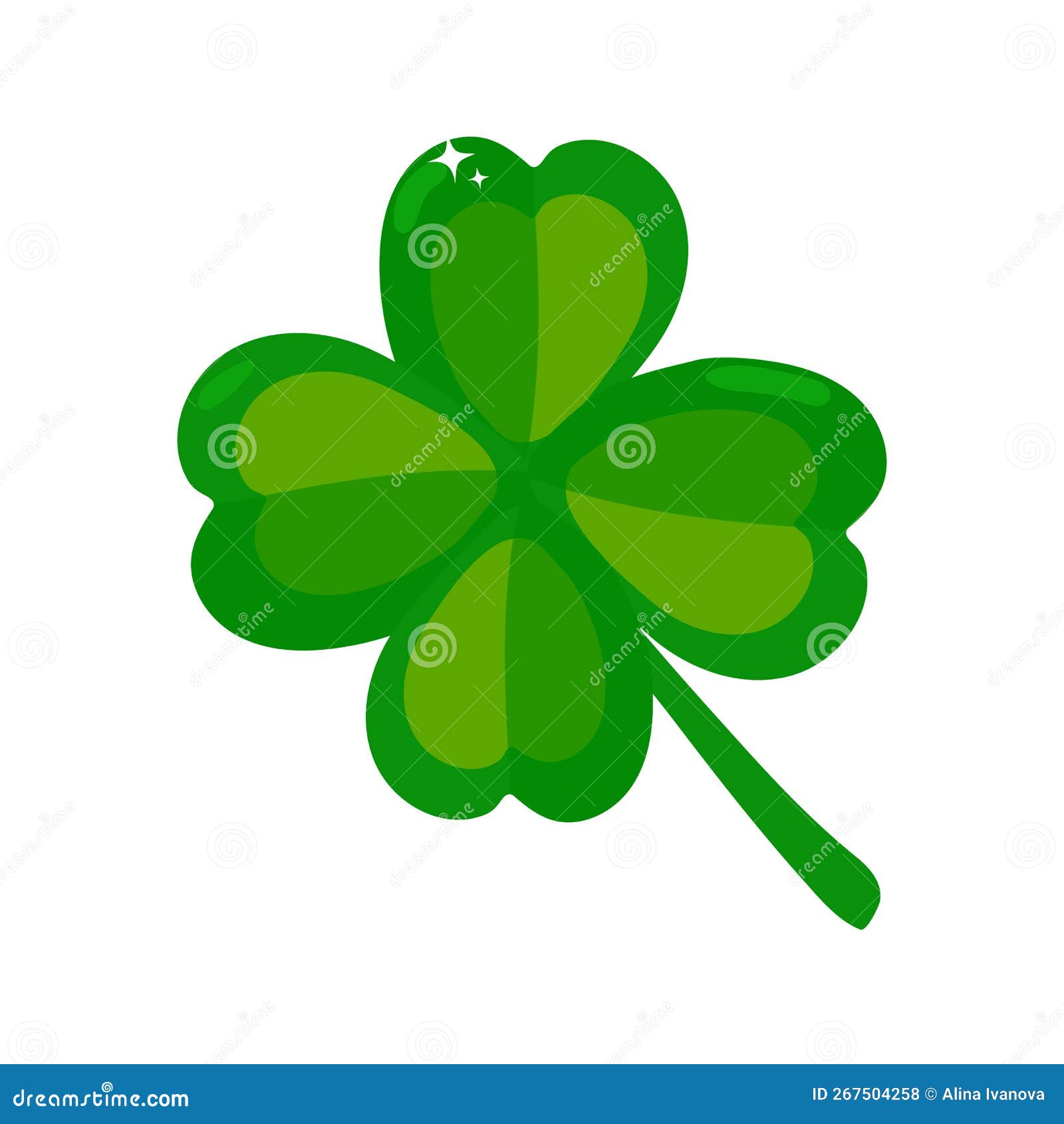 Lucky Clover Leaf, Four Isolated on White, for St. Patrick S Day Stock ...