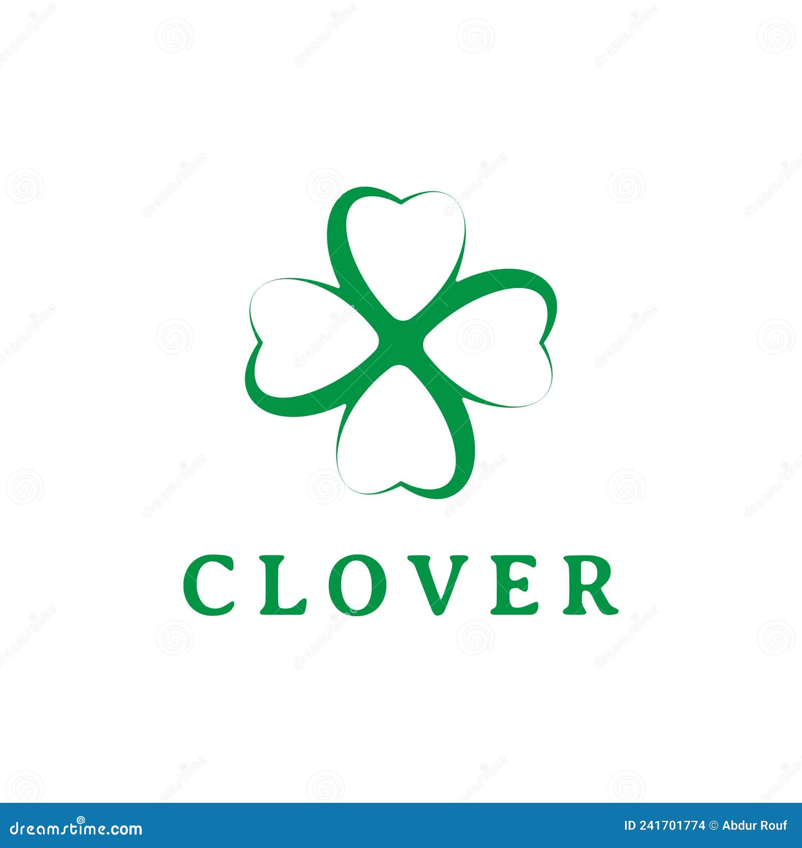 Lucky clover logo design stock vector. Illustration of clean - 241701774