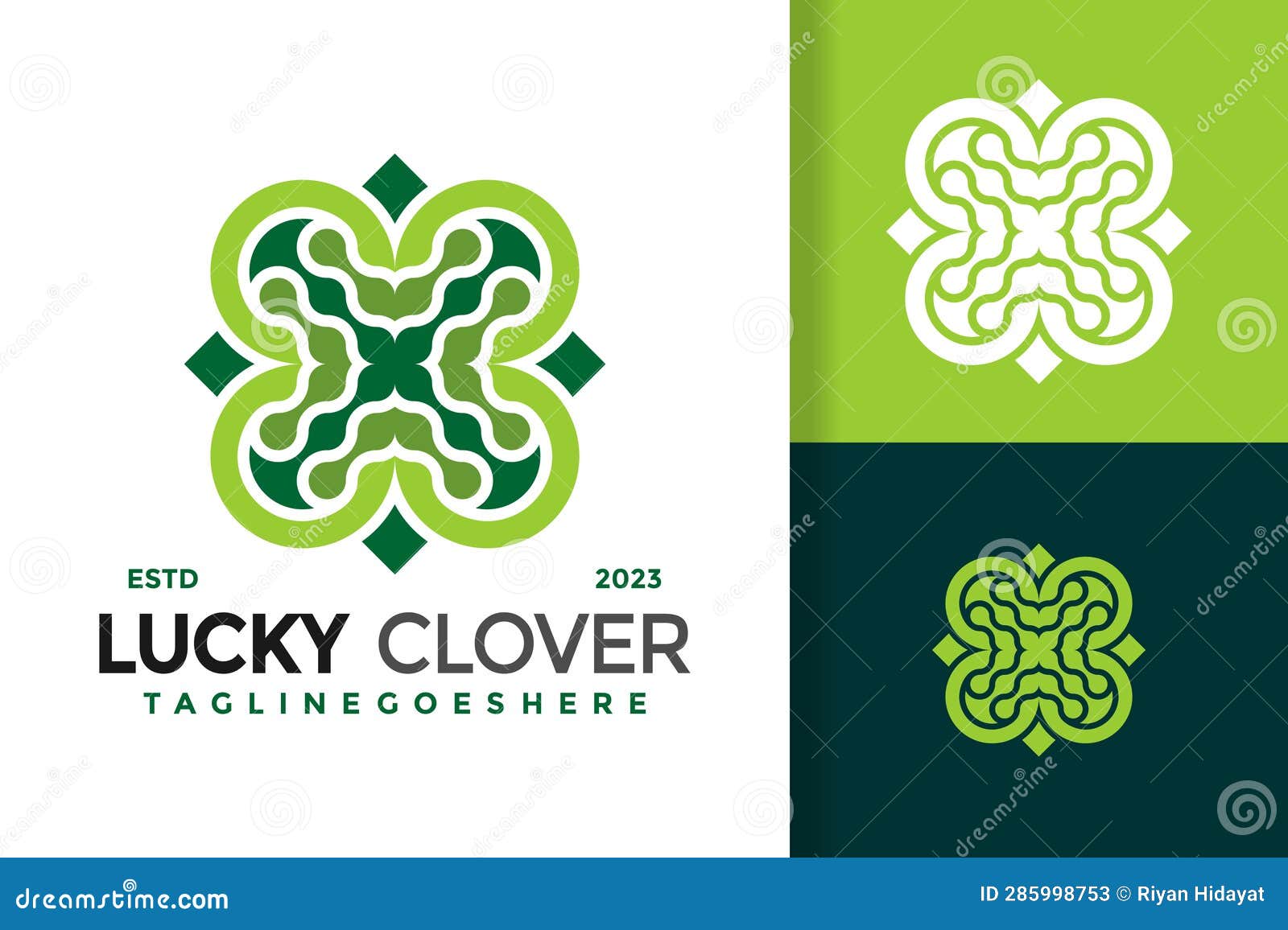 Lucky Clover Logo Design Vector Symbol Icon Illustration Stock Vector ...