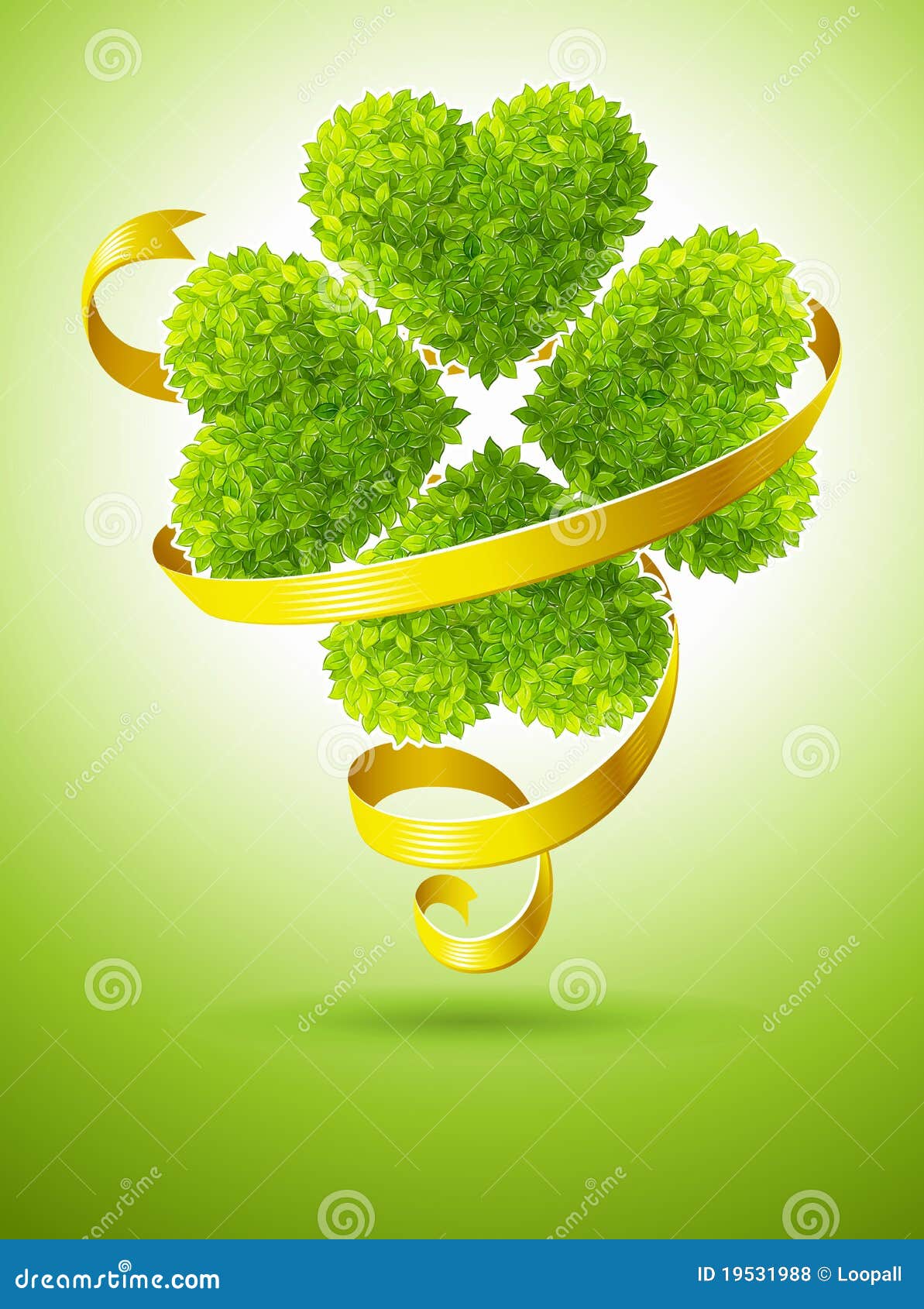Lucky Clover and Ribbon for Saint Patrick S Day Stock Vector ...