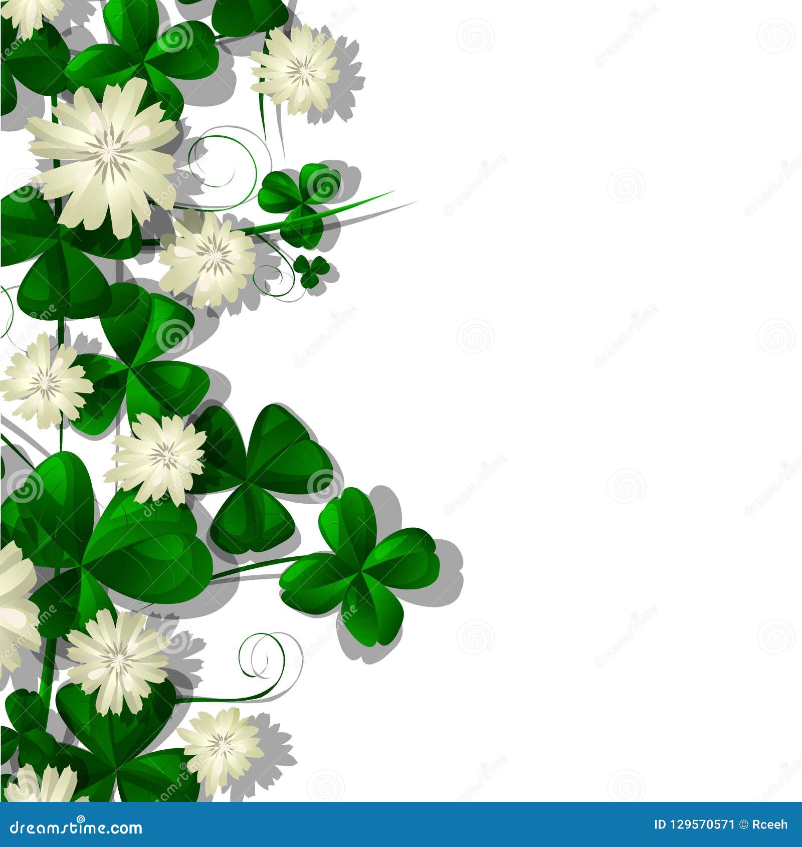 Lucky clover card stock vector. Illustration of green - 129570571