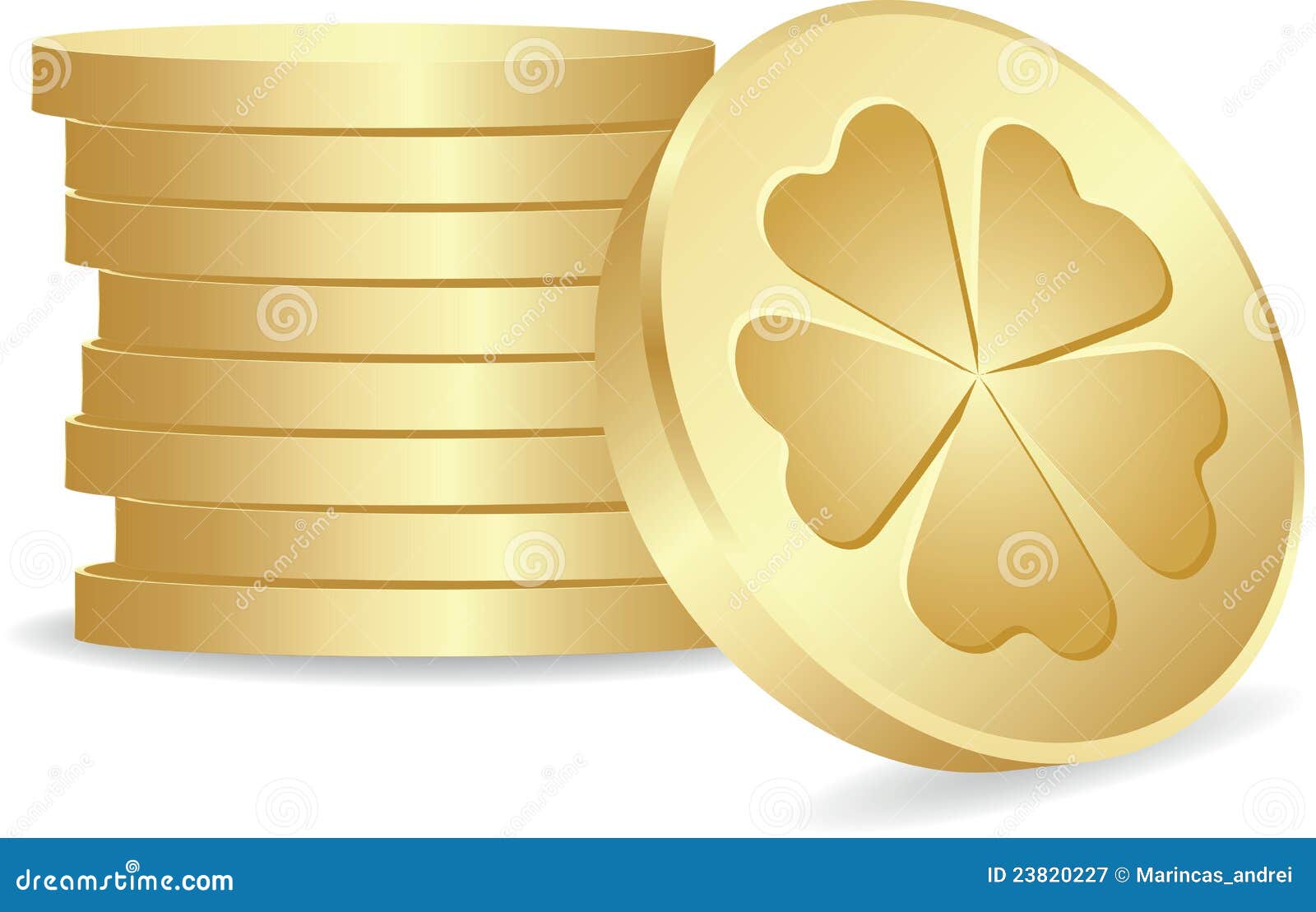 Lucky coins stock illustration. Illustration of coins - 23820227