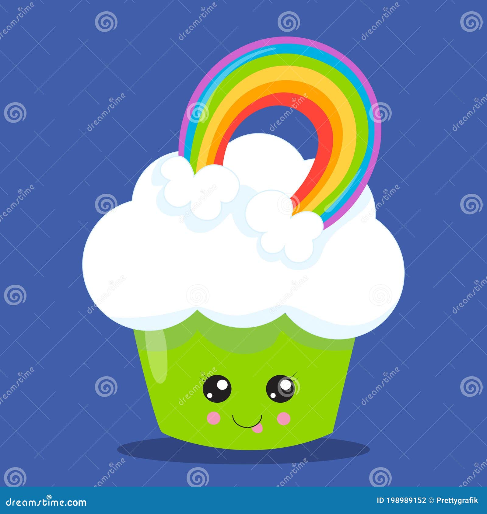 Lucky cupcake smiley 03 stock vector. Illustration of cupcake - 198989152