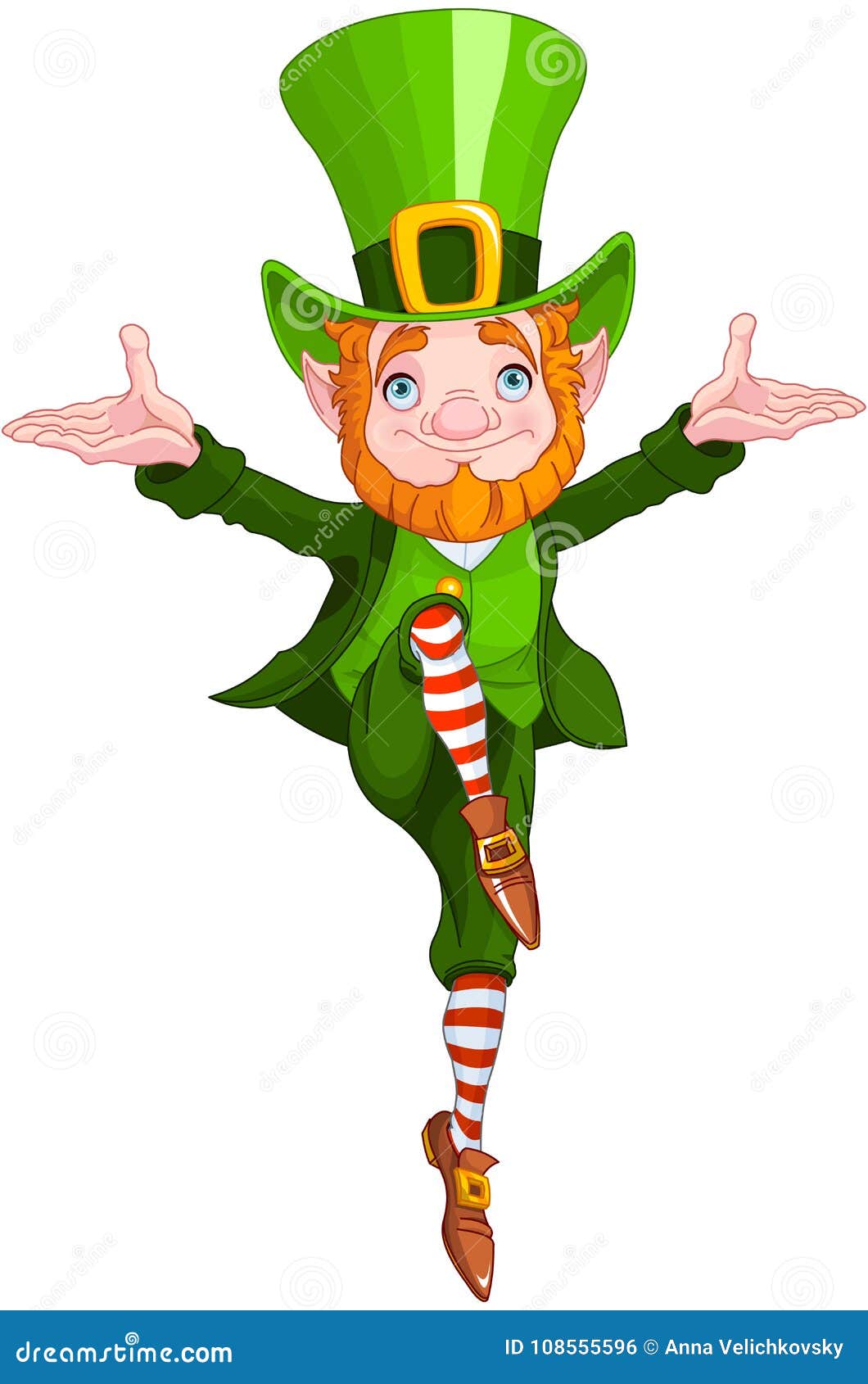 Lucky Dancing Leprechaun Vector Illustration | CartoonDealer.com #13079034