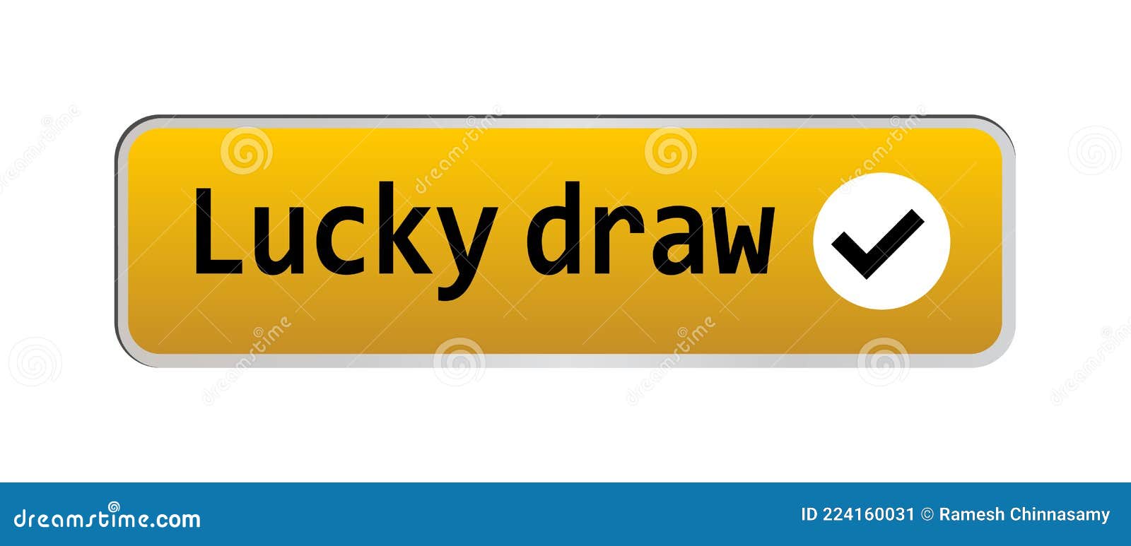 Lucky draw button stock vector. Illustration of button - 224160031