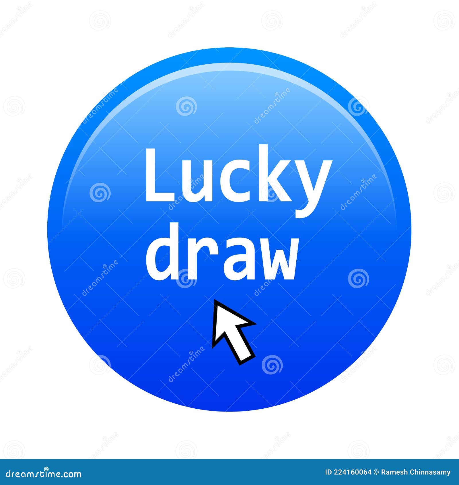 Lucky draw button stock vector. Illustration of announcement - 224160064