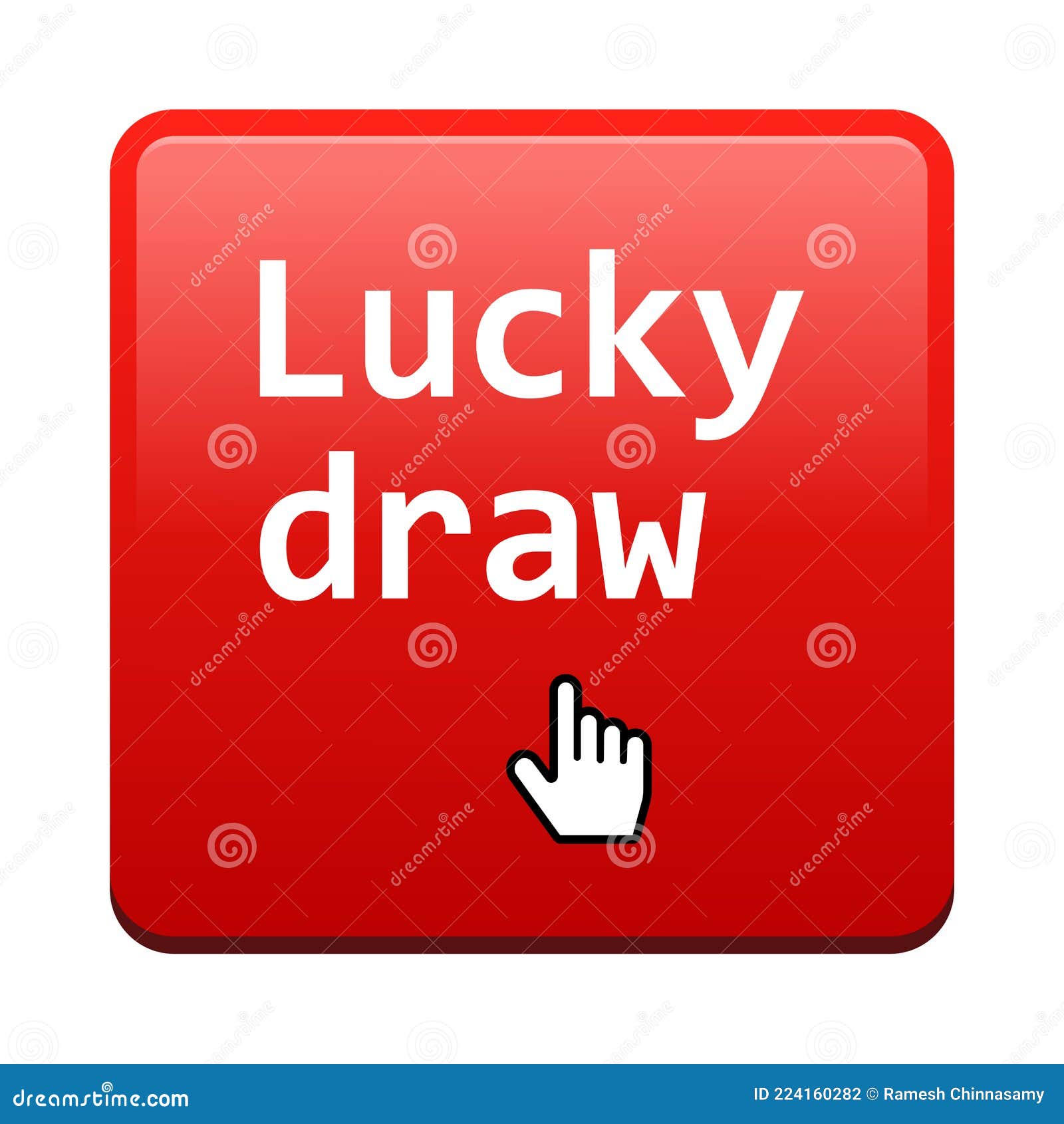 Lucky draw button stock vector. Illustration of draw - 224160282