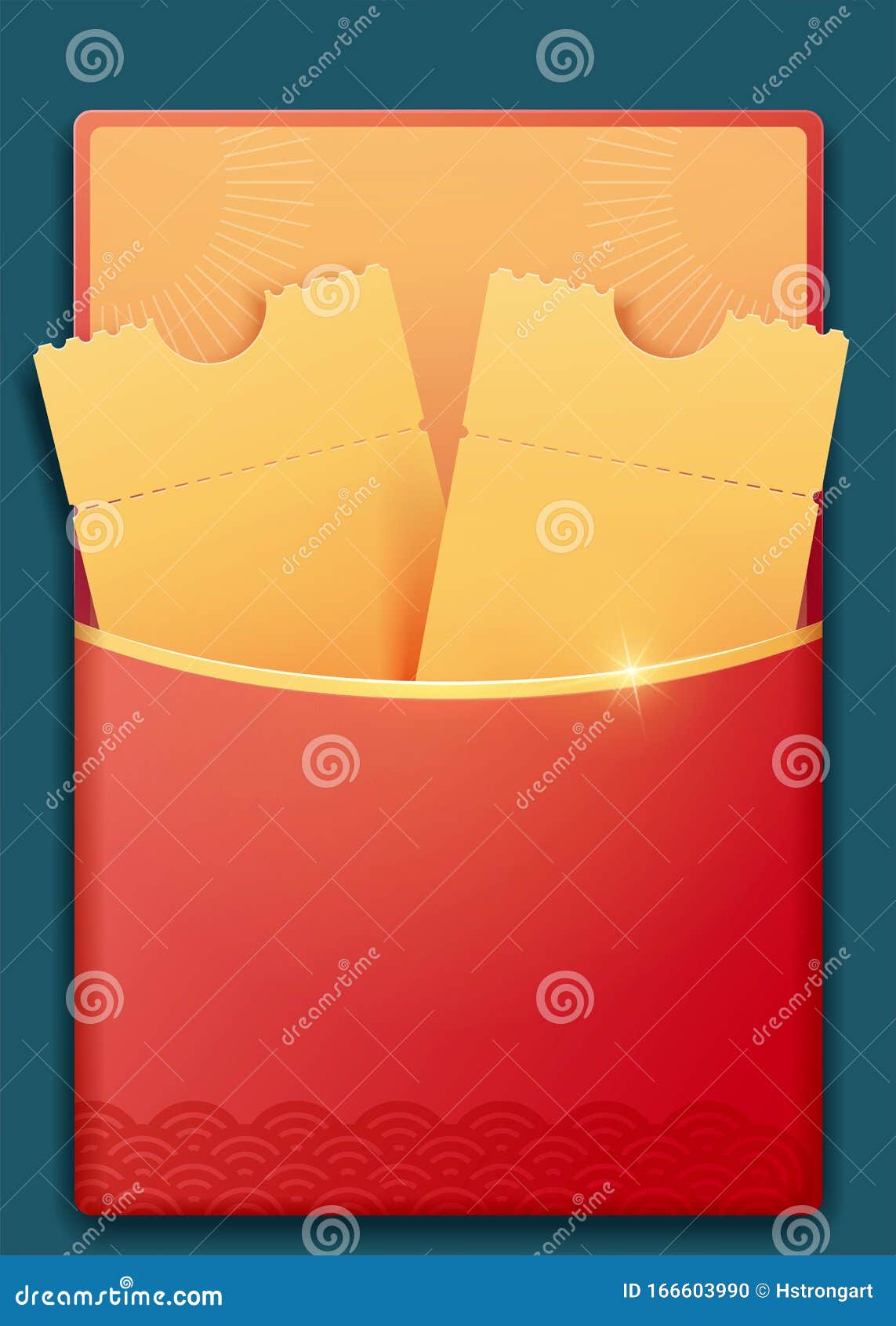 Lucky Draw Ticket in Red Envelope Stock Vector - Illustration of ...