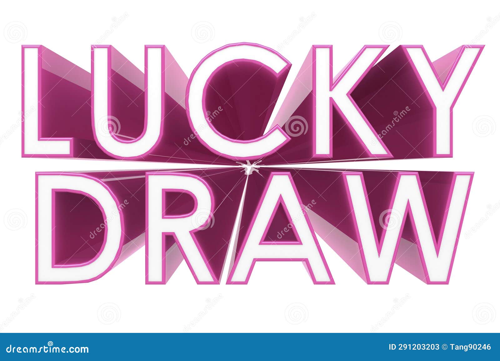 Lucky draw word in pink stock illustration. Illustration of fortune ...