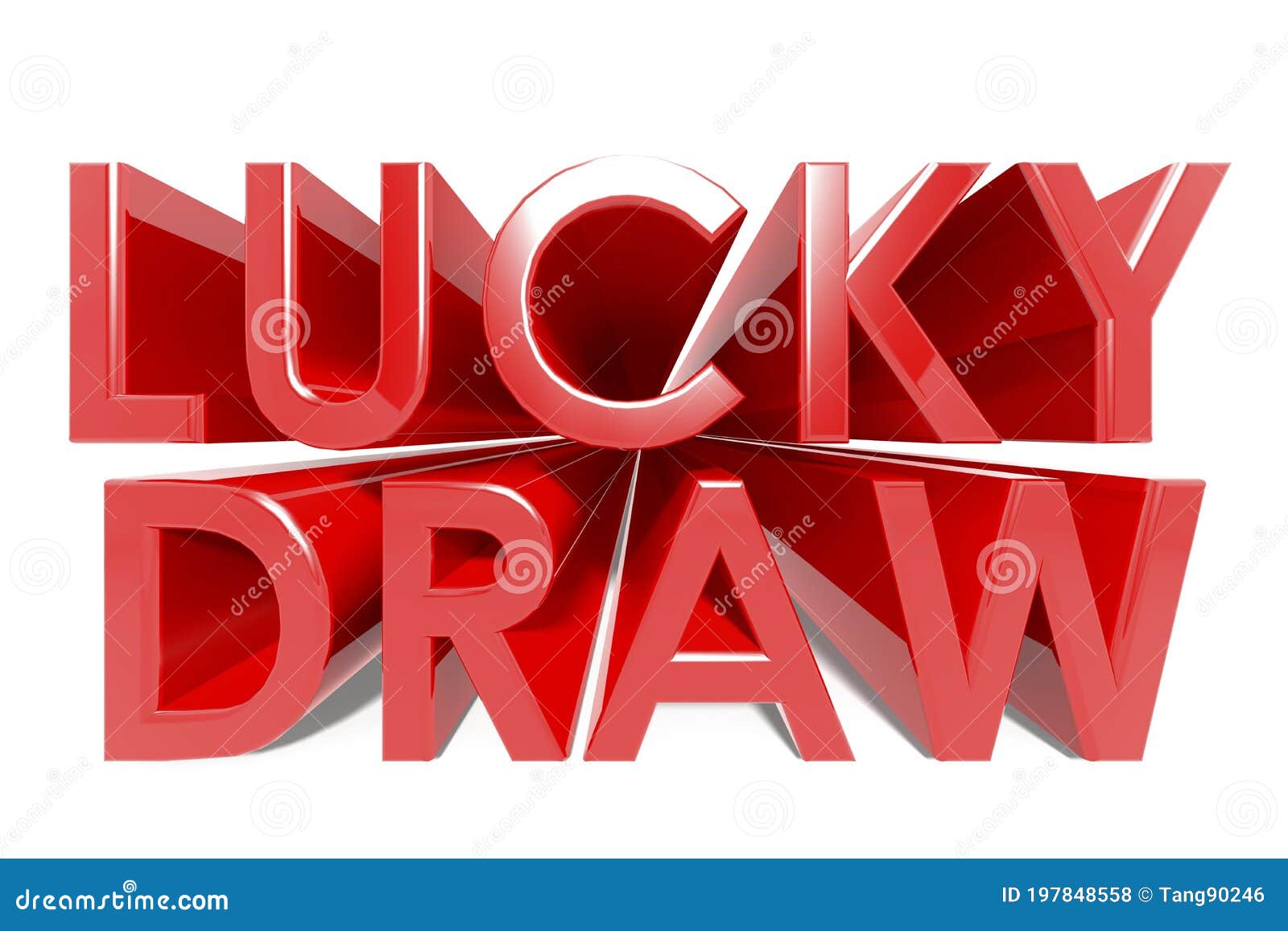 Lucky draw word in red stock illustration. Illustration of luck - 197848558