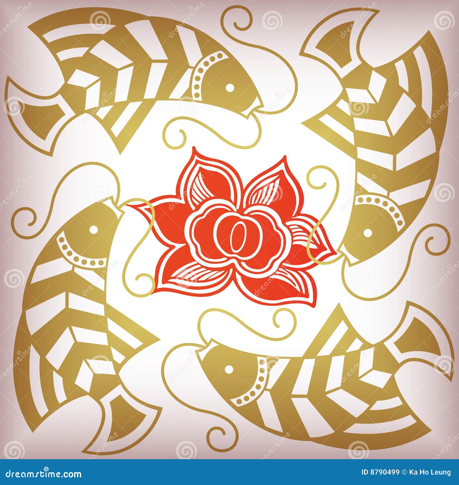 Lucky fish pattern stock vector. Illustration of prints - 8790499