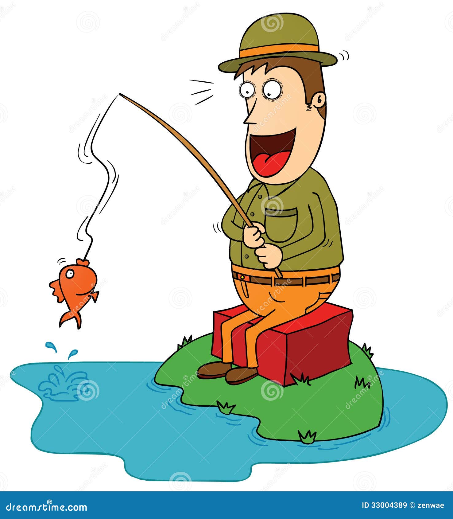 Lucky fisherman stock vector. Illustration of action - 33004389