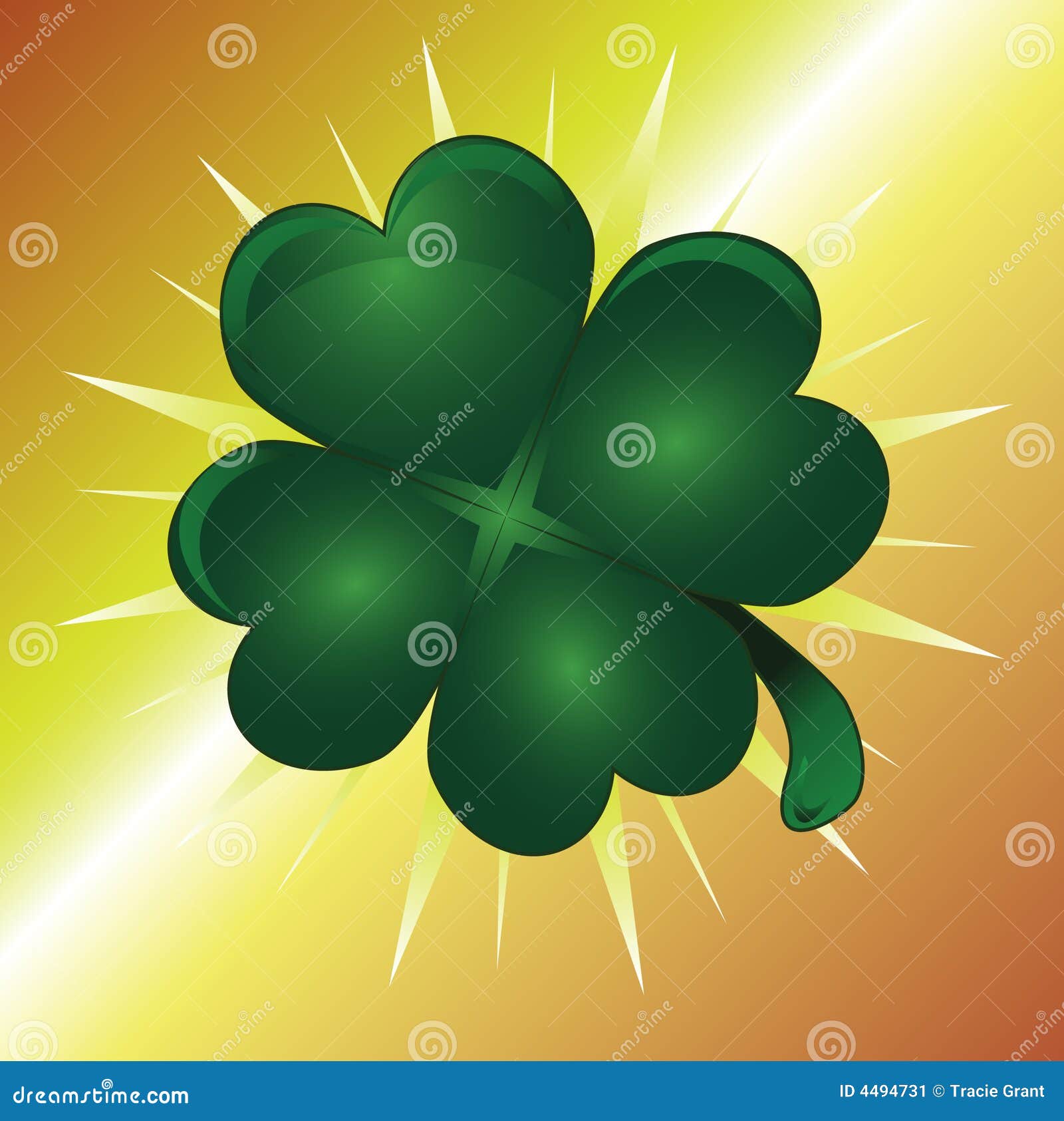 Lucky Four Leaf Clover stock illustration. Illustration of patrick ...