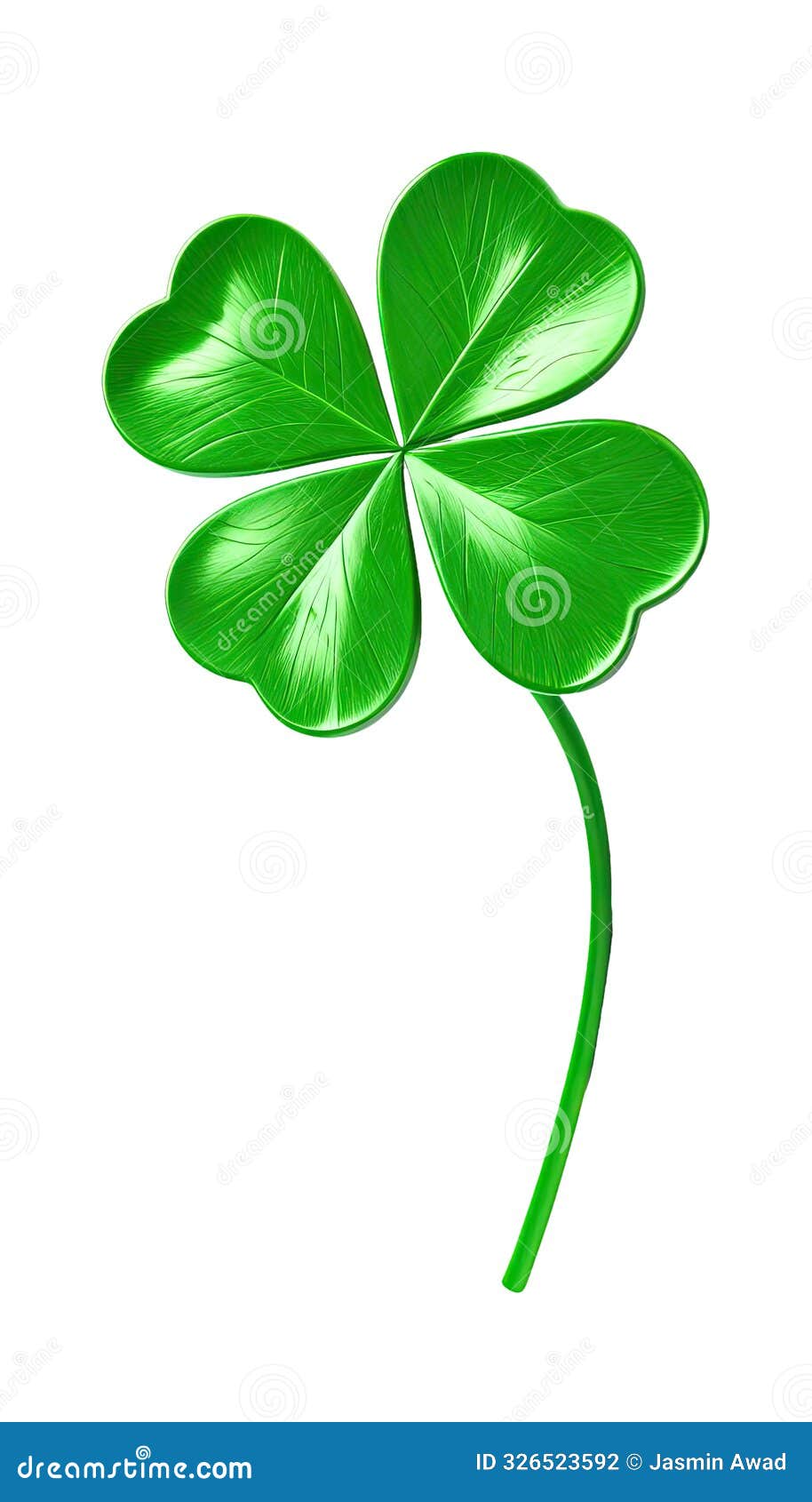 Lucky Four Leaf Clover with Copy Space Stock Illustration ...