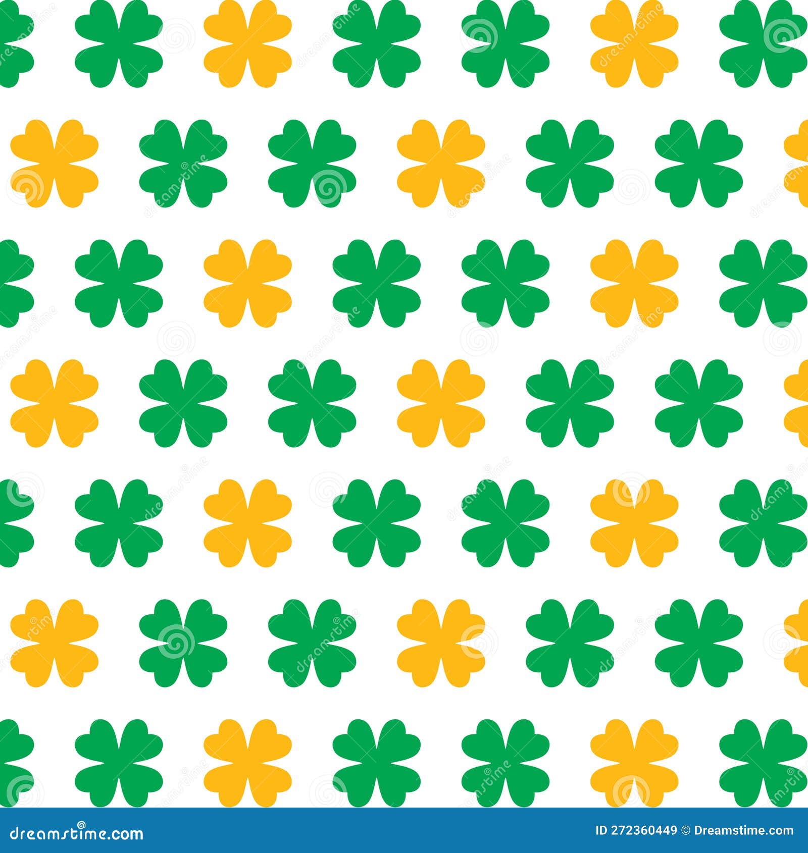 Lucky Four Leaf Clover Pattern. St Patricks Day Shamrock Symbol Pattern ...