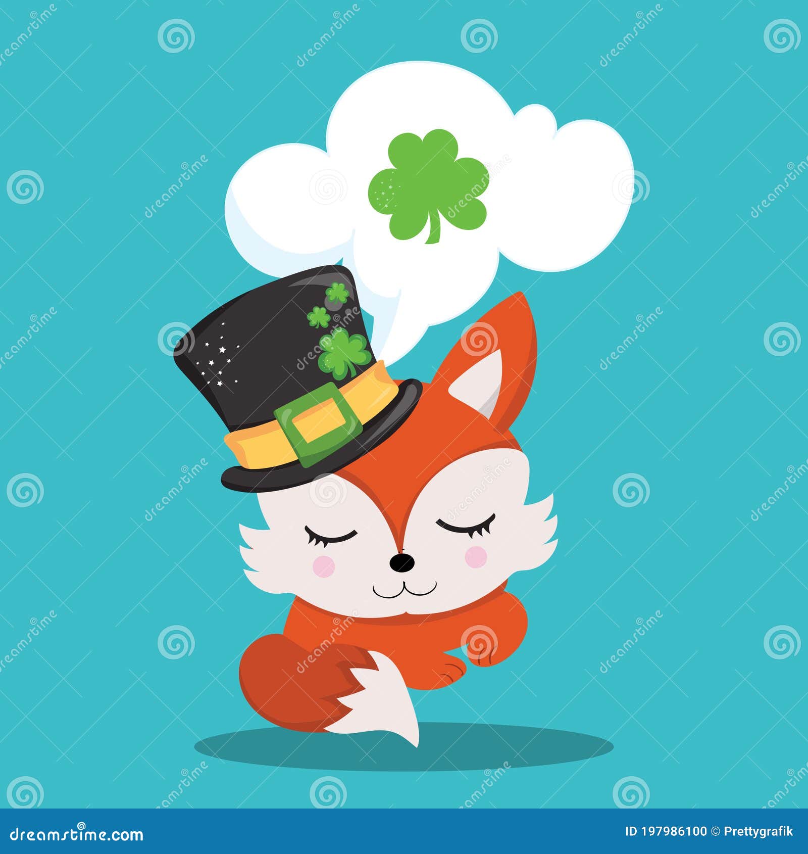 LUCKY FOX IMAGINE 11 stock vector. Illustration of graphic - 197986100