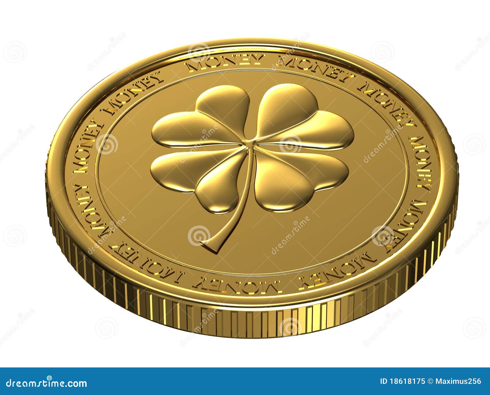 Lucky gold coin. stock illustration. Illustration of happy - 18618175