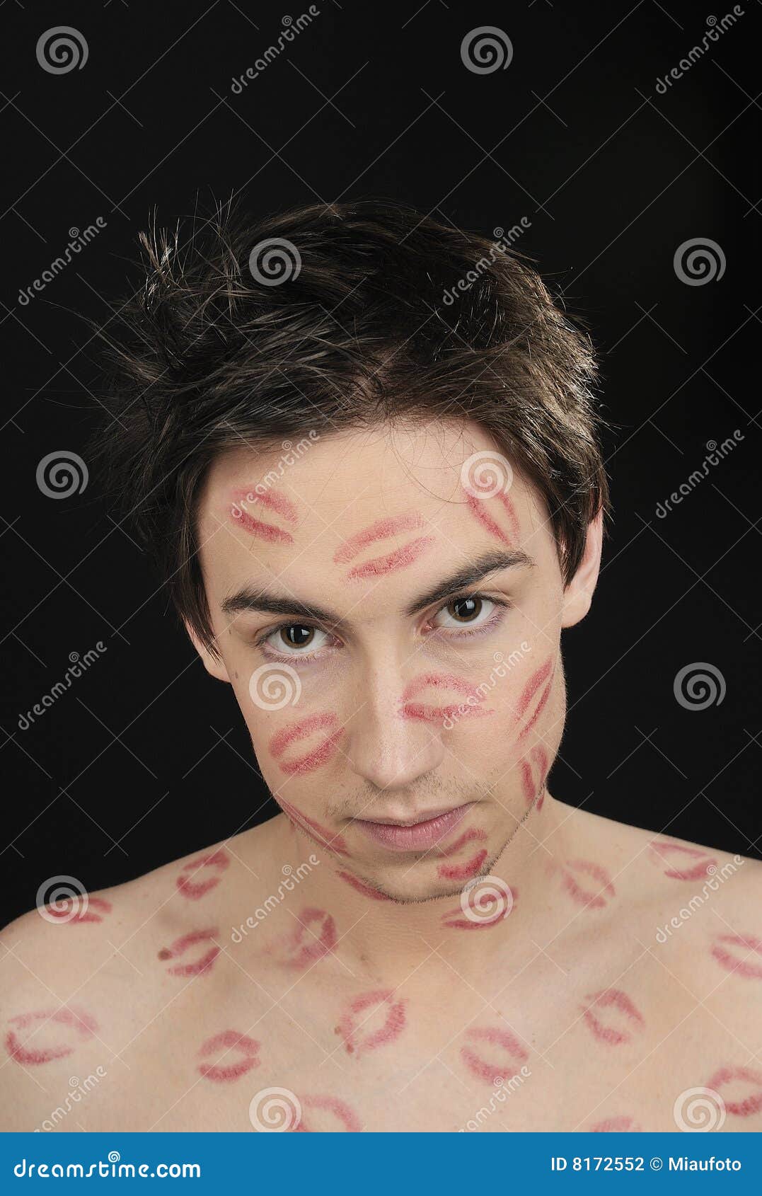 Lucky guy stock photo. Image of cool, kiss, lips, boyfriend - 8172552