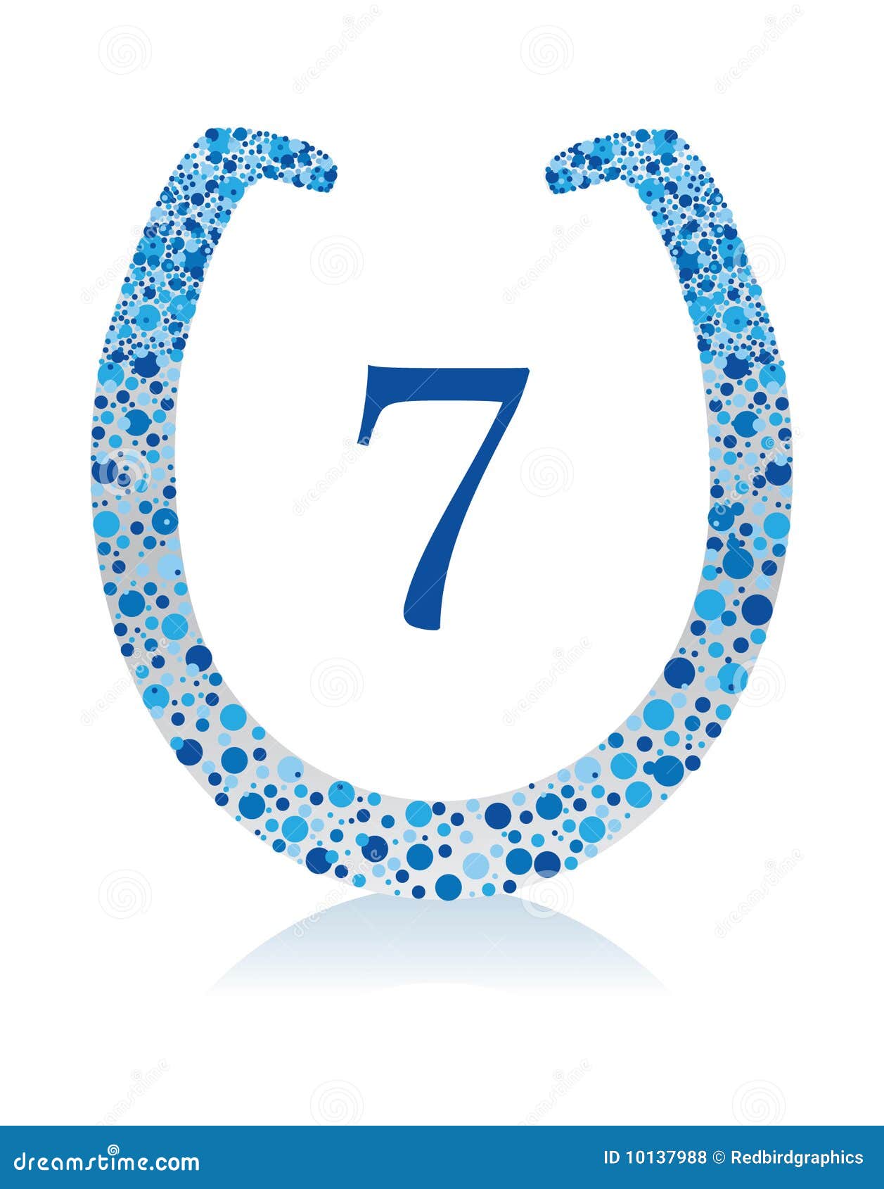 Lucky Horshoe Number 7 stock vector. Image of pretty - 10137988