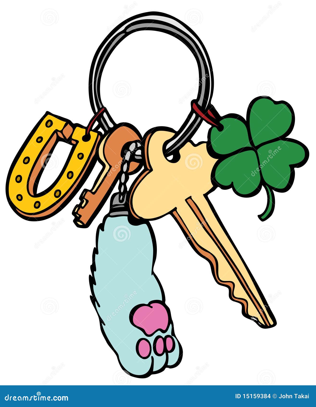 Lucky Keychain stock vector. Illustration of drawing - 15159384