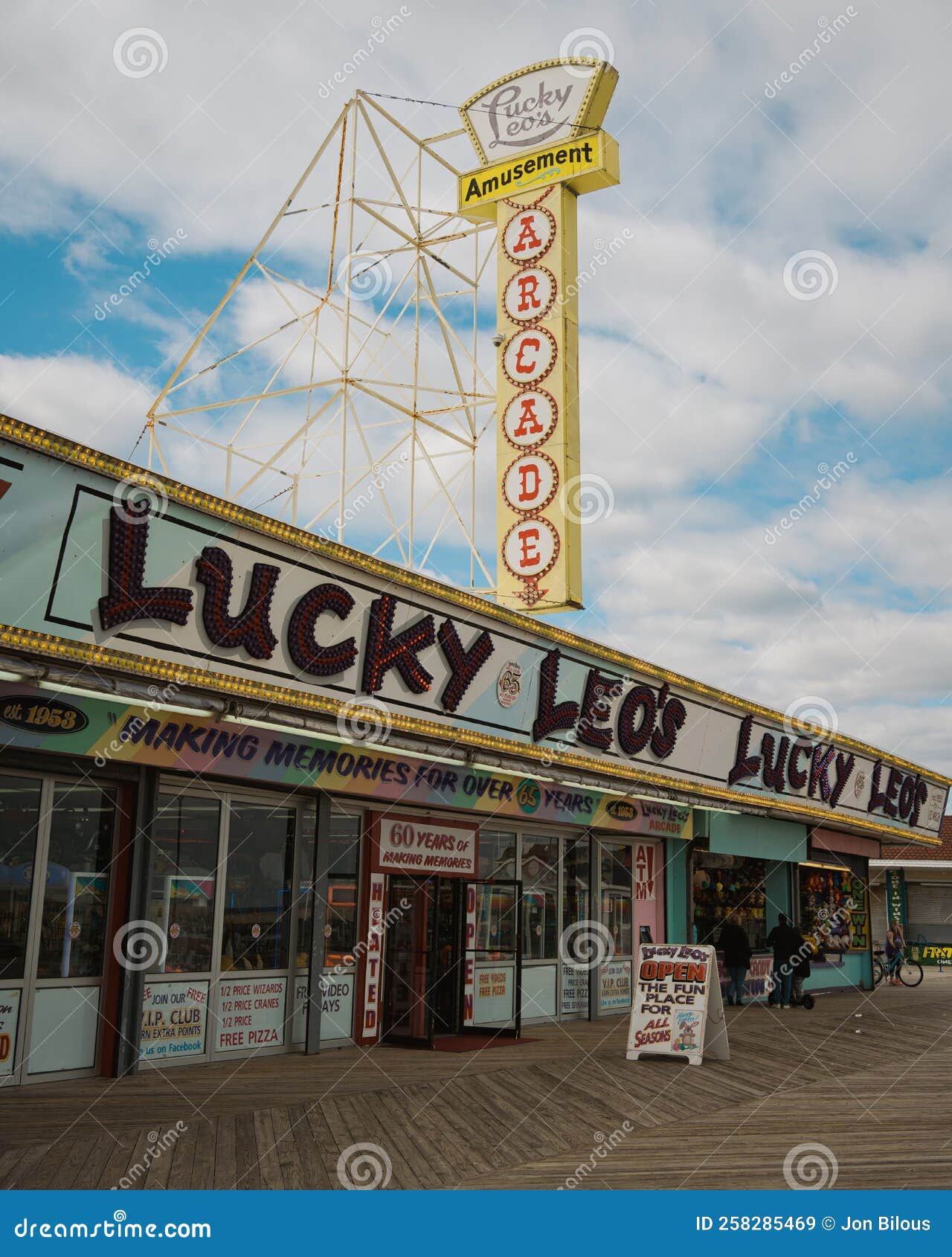 Lucky Leos, on the Boardwalk, Seaside Heights, New Jersey Stock Image ...