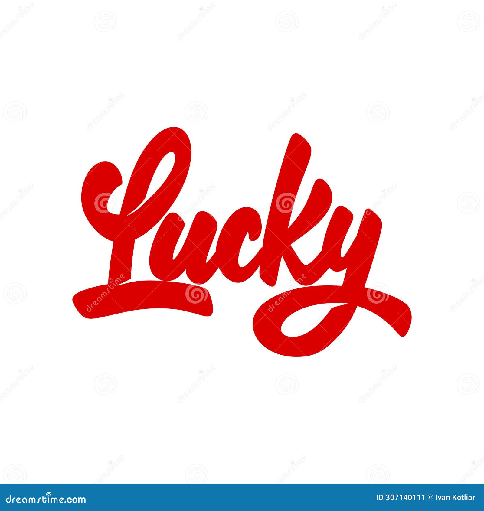 Lucky. Lettering Phrase Isolated on White Stock Vector - Illustration ...