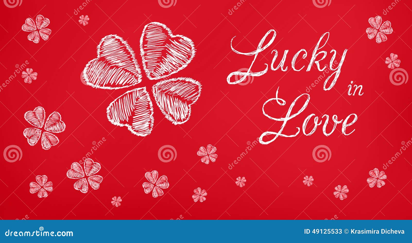 Lucky in Love Red Greeting Banner Stock Illustration - Illustration of ...