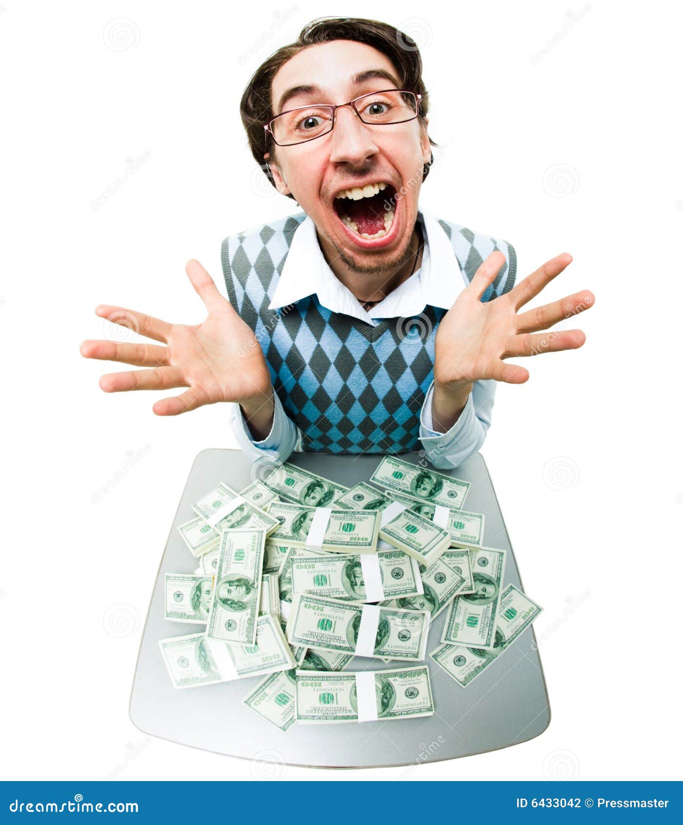 Lucky man stock photo. Image of bucks, bill, angle, cash - 6433042