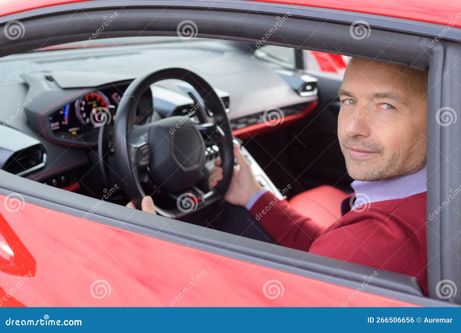 Lucky Man Driving Lamborghini Lp-610 Stock Photo - Image of black ...
