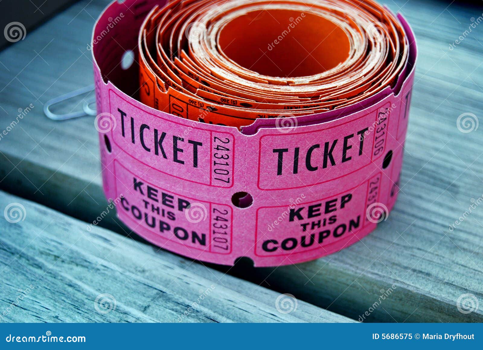 Pink Raffle Tickets on Wood Stock Image - Image of contrast ...