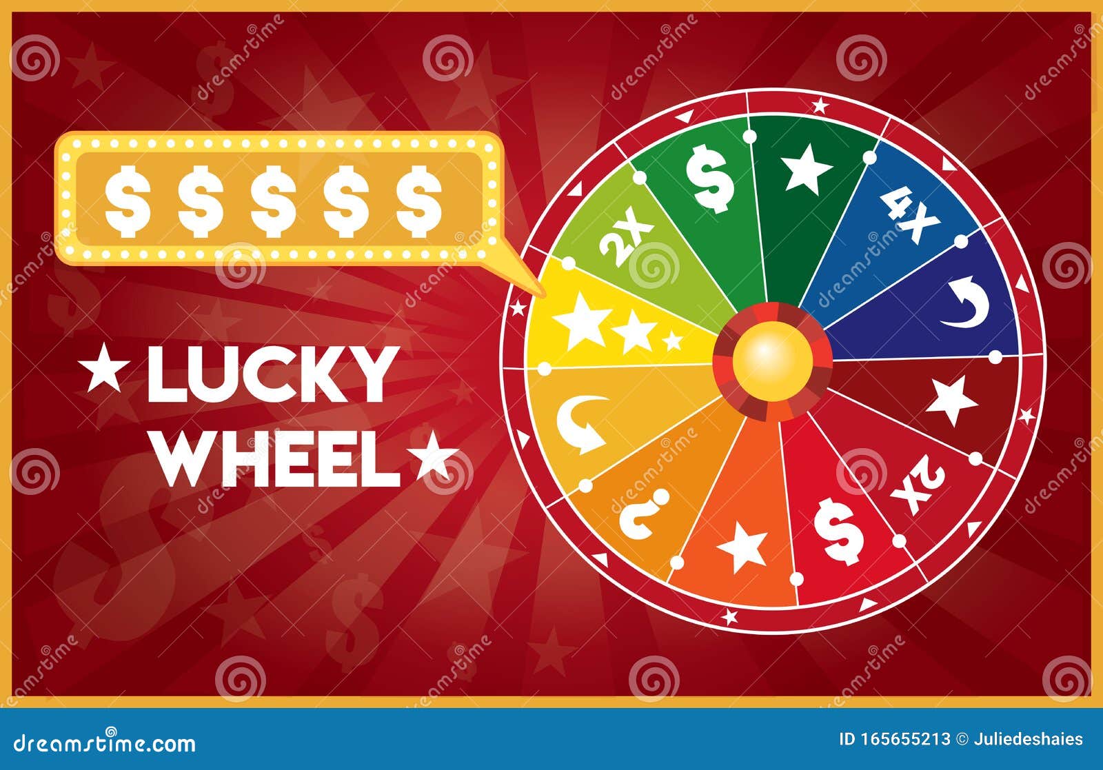 Lucky Prize Wheel Flat Illustration Vector Stock Vector - Illustration ...