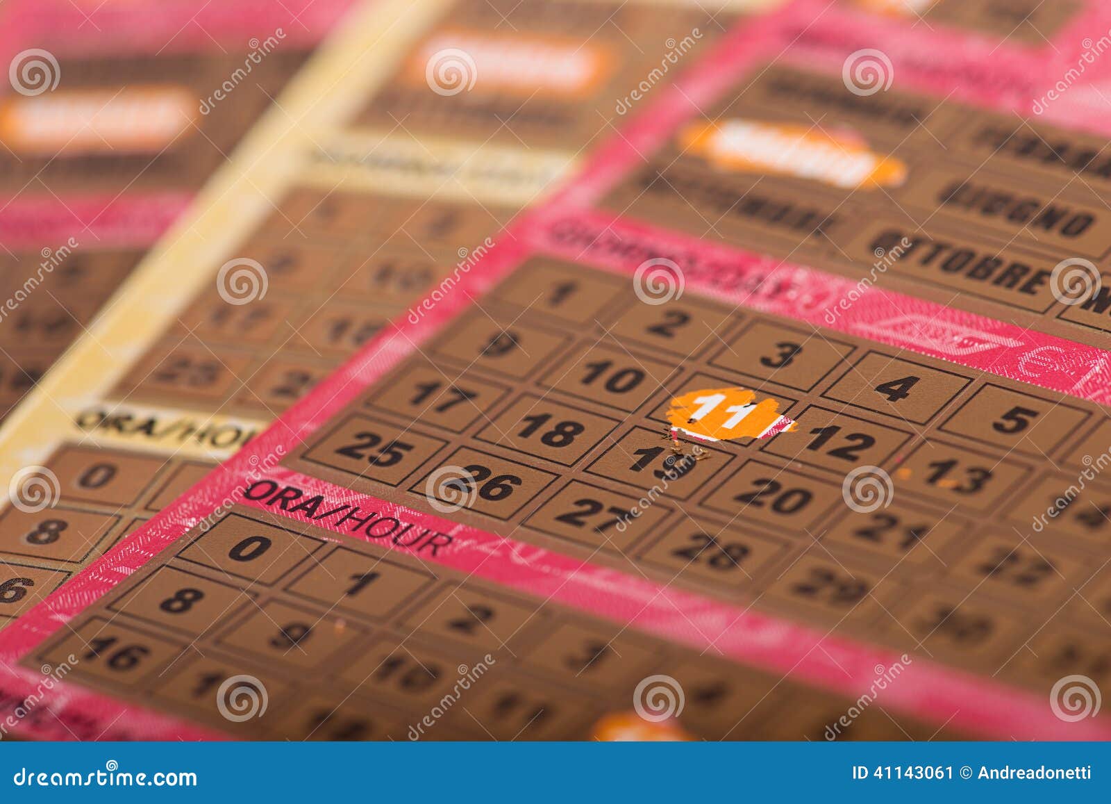 Lucky Scratch Card with the Number 11 Exposed Stock Image - Image of ...