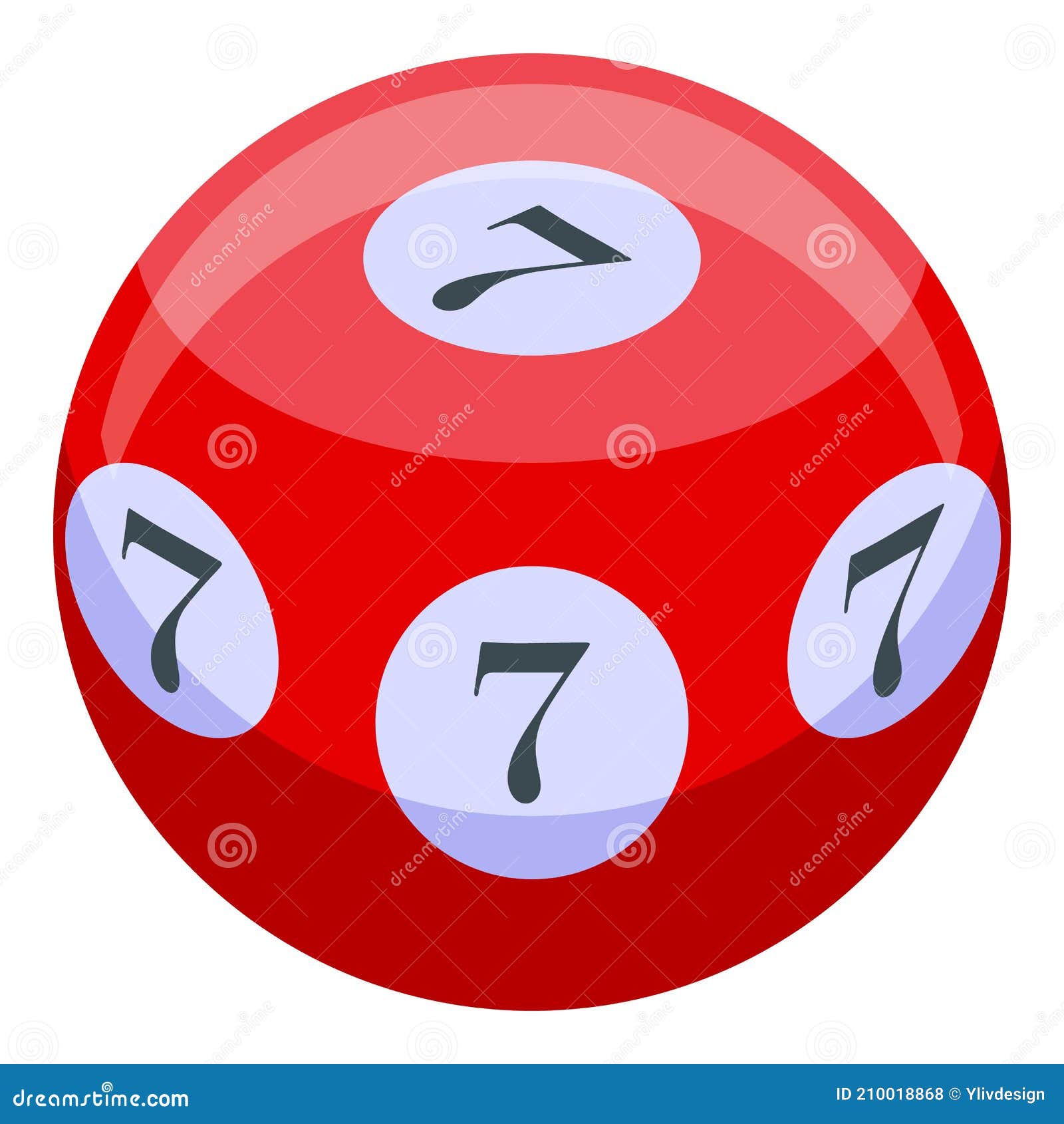 Lucky Seven Ball Icon, Isometric Style Stock Vector - Illustration of ...