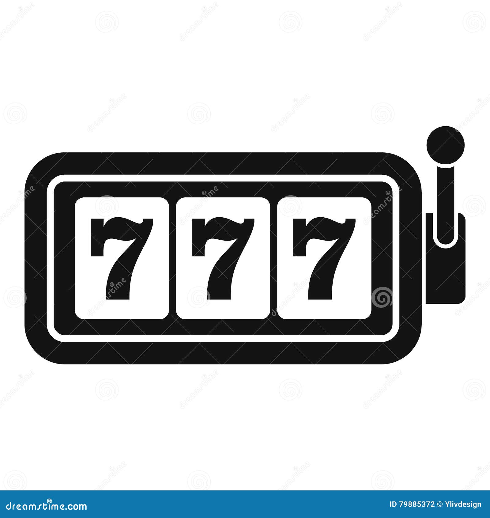 Lucky Seven on Slot Machine Icon, Simple Style Stock Vector ...